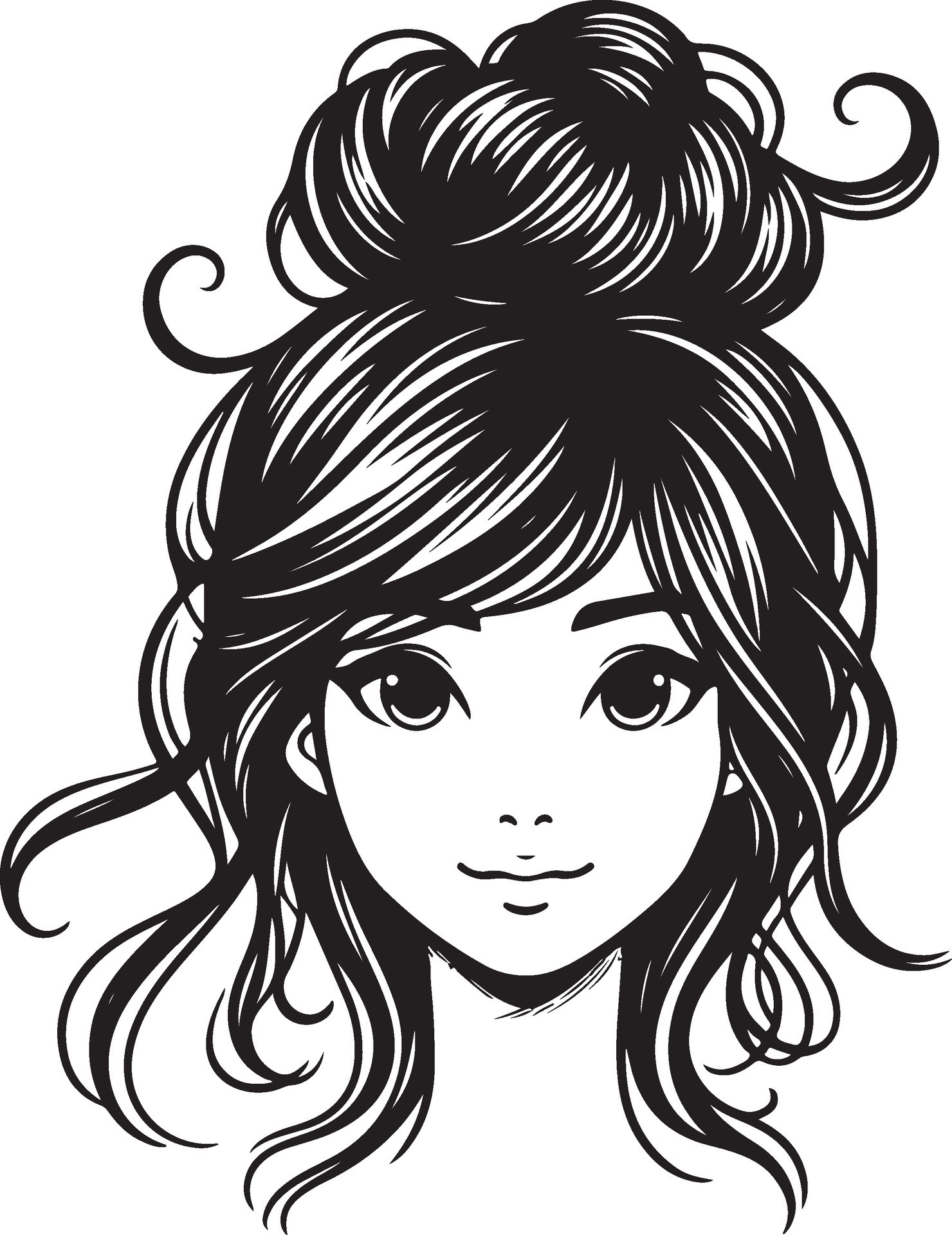 Girl Hair Style Illustration 46036246 Vector Art At Vecteezy