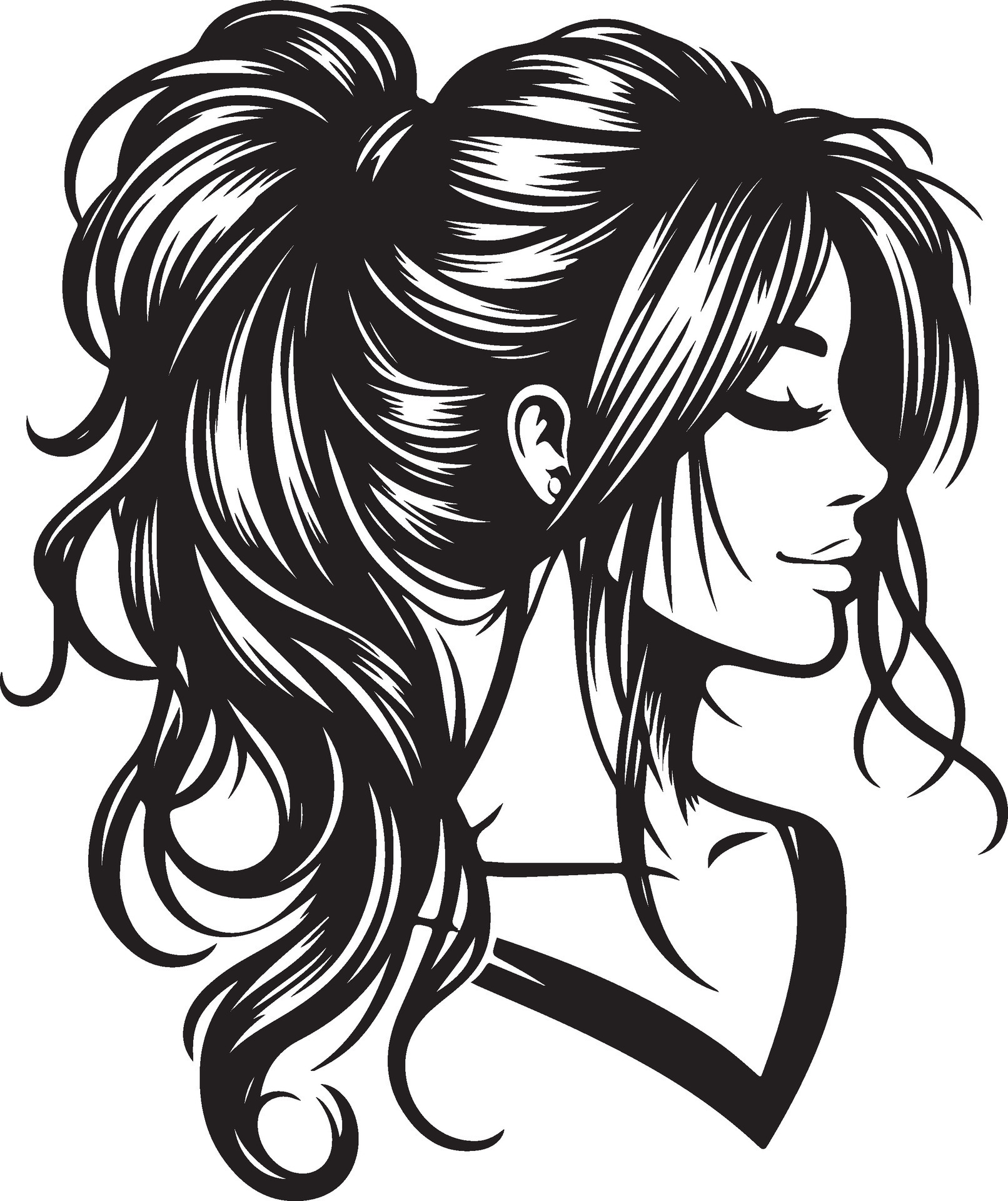 Girl Hair Style Illustration 46036252 Vector Art At Vecteezy