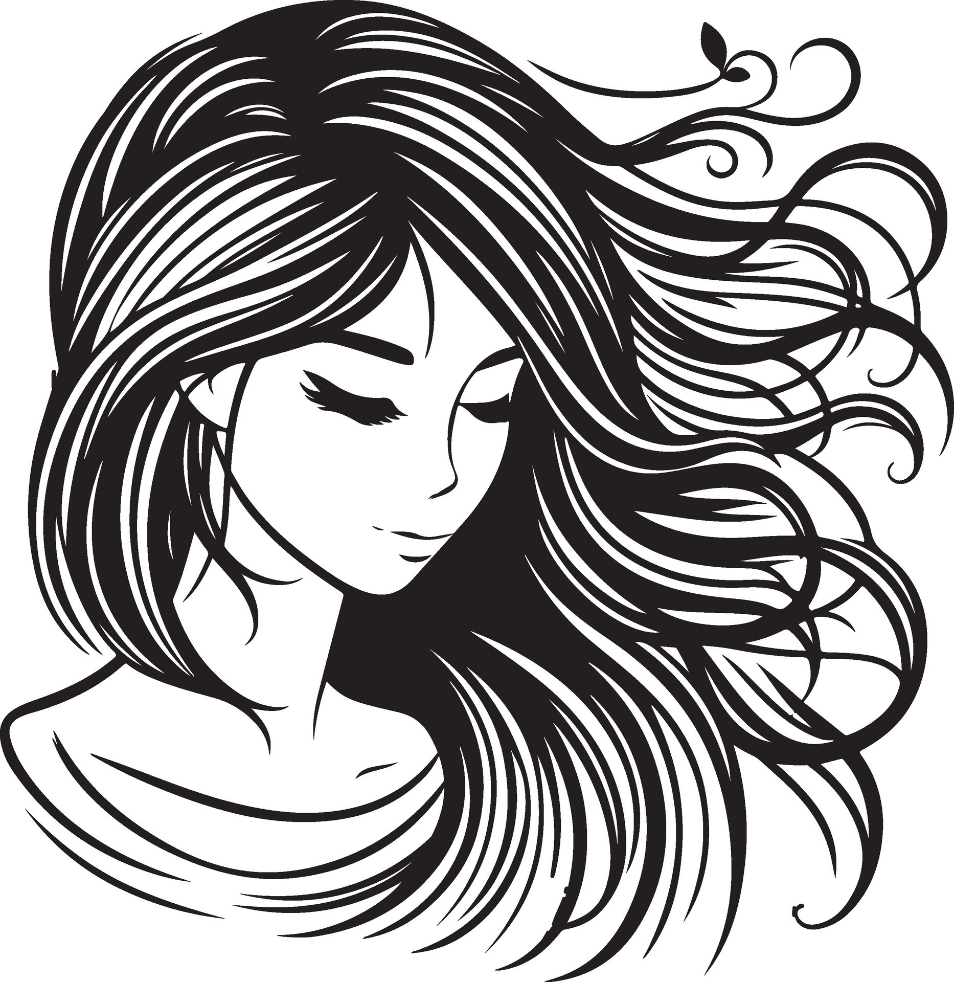 Girl Hair Style Illustration 46036284 Vector Art At Vecteezy