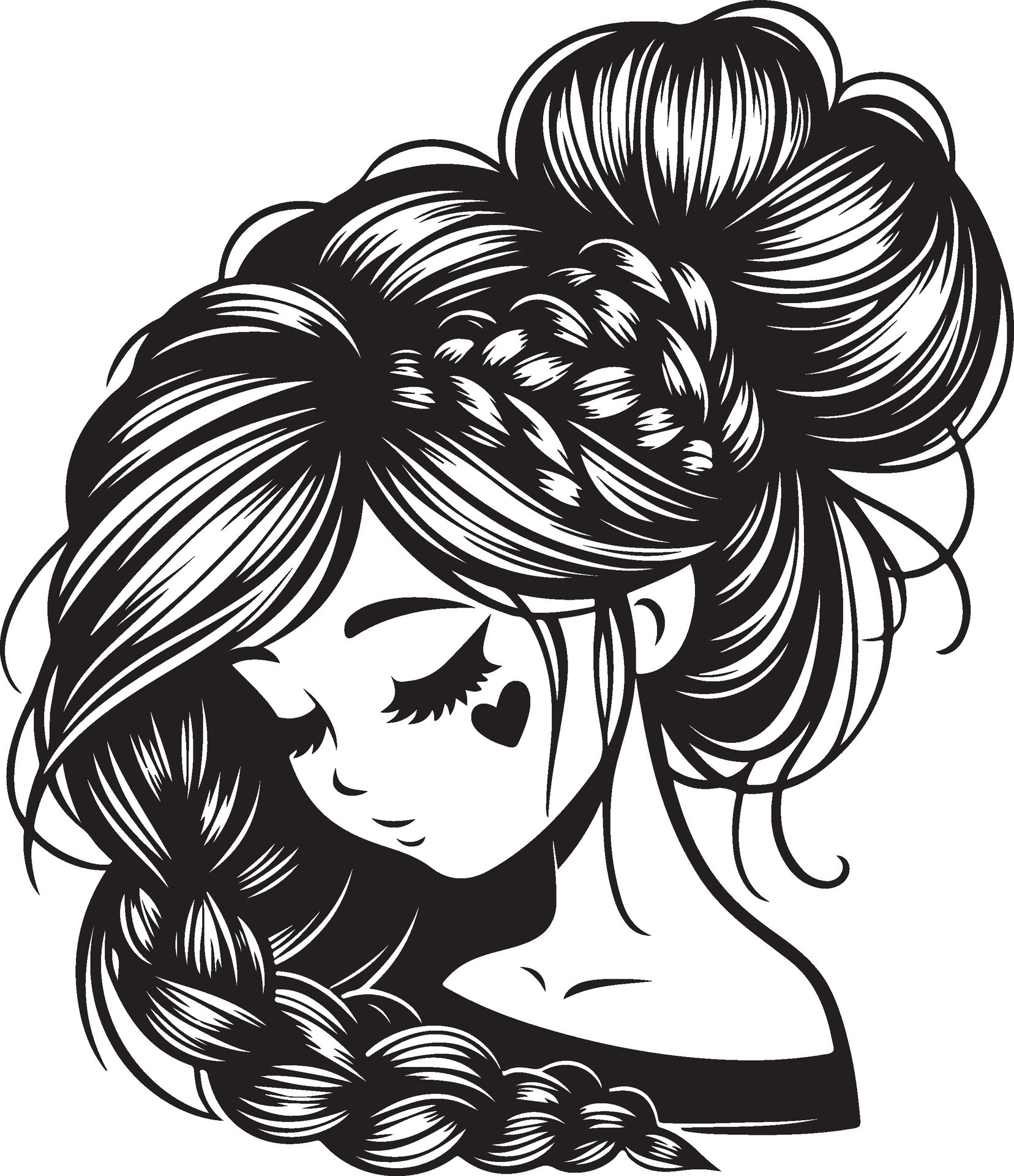 Girl Hair Style Illustration 46036307 Vector Art At Vecteezy