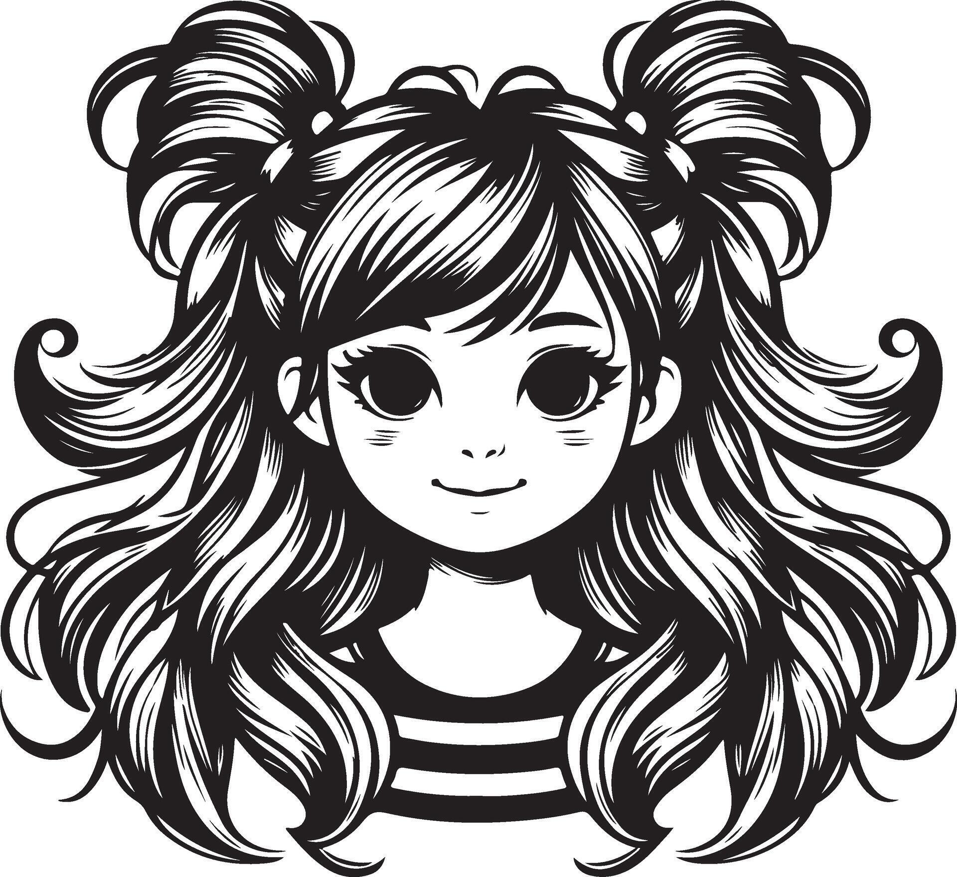 Girl Hair Style Illustration 46036368 Vector Art At Vecteezy