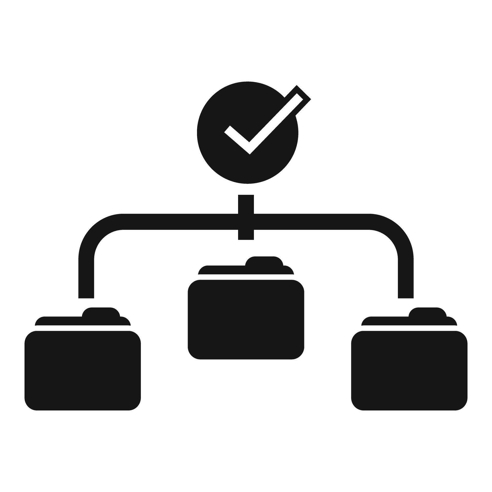 Project management flowchart with checkmark icon 46040237 Vector Art at ...