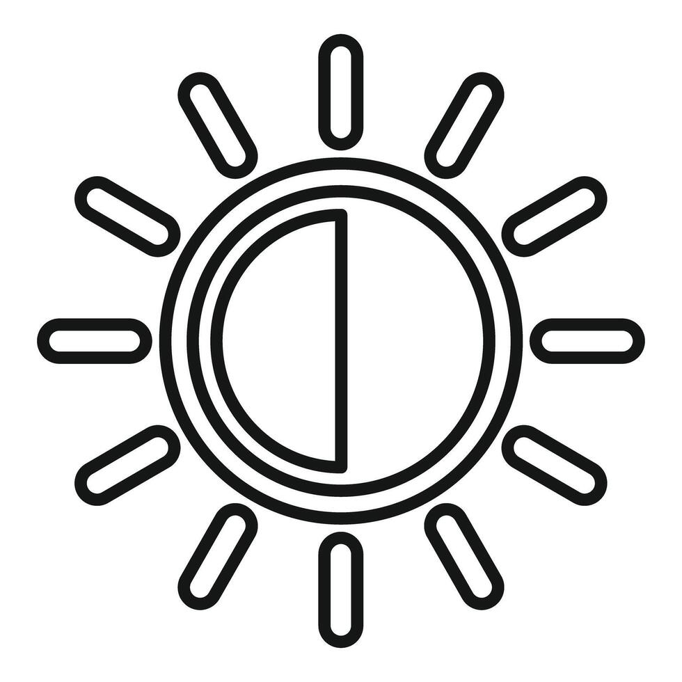 Simplistic black and white half sun icon, depicting day and night concept 46040382 Vector Art at ...