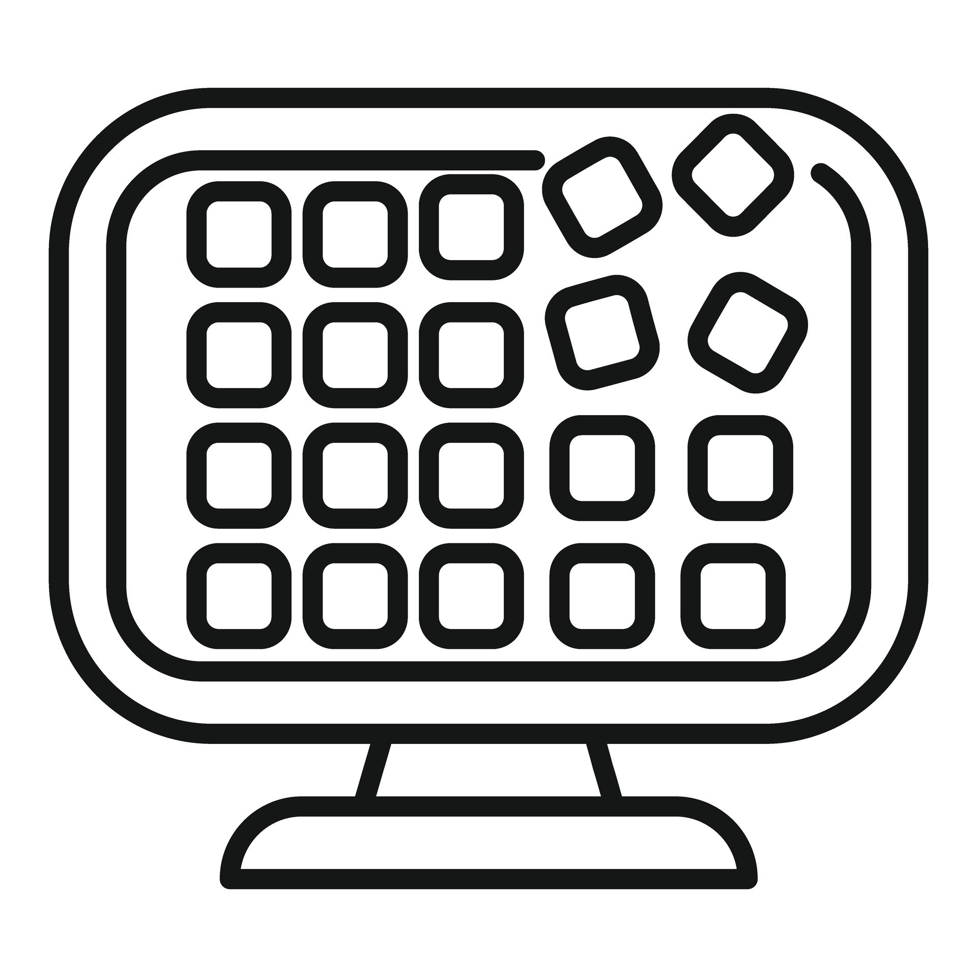 Abstract computer screen with geometric icons line art 46040469 Vector ...