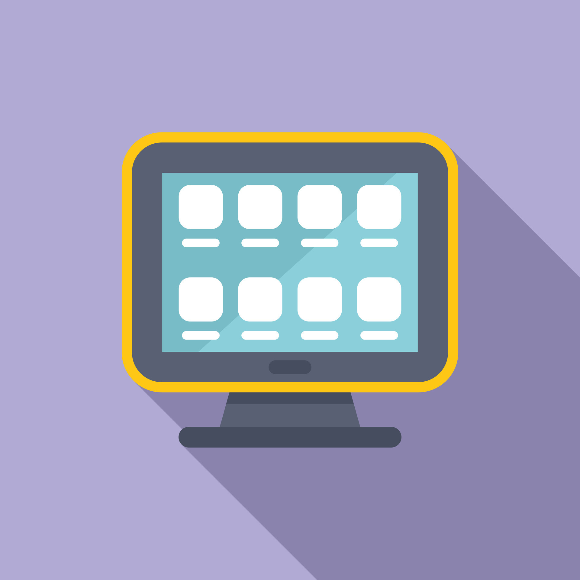 Flat design illustration of desktop computer screen 46040590 Vector Art ...