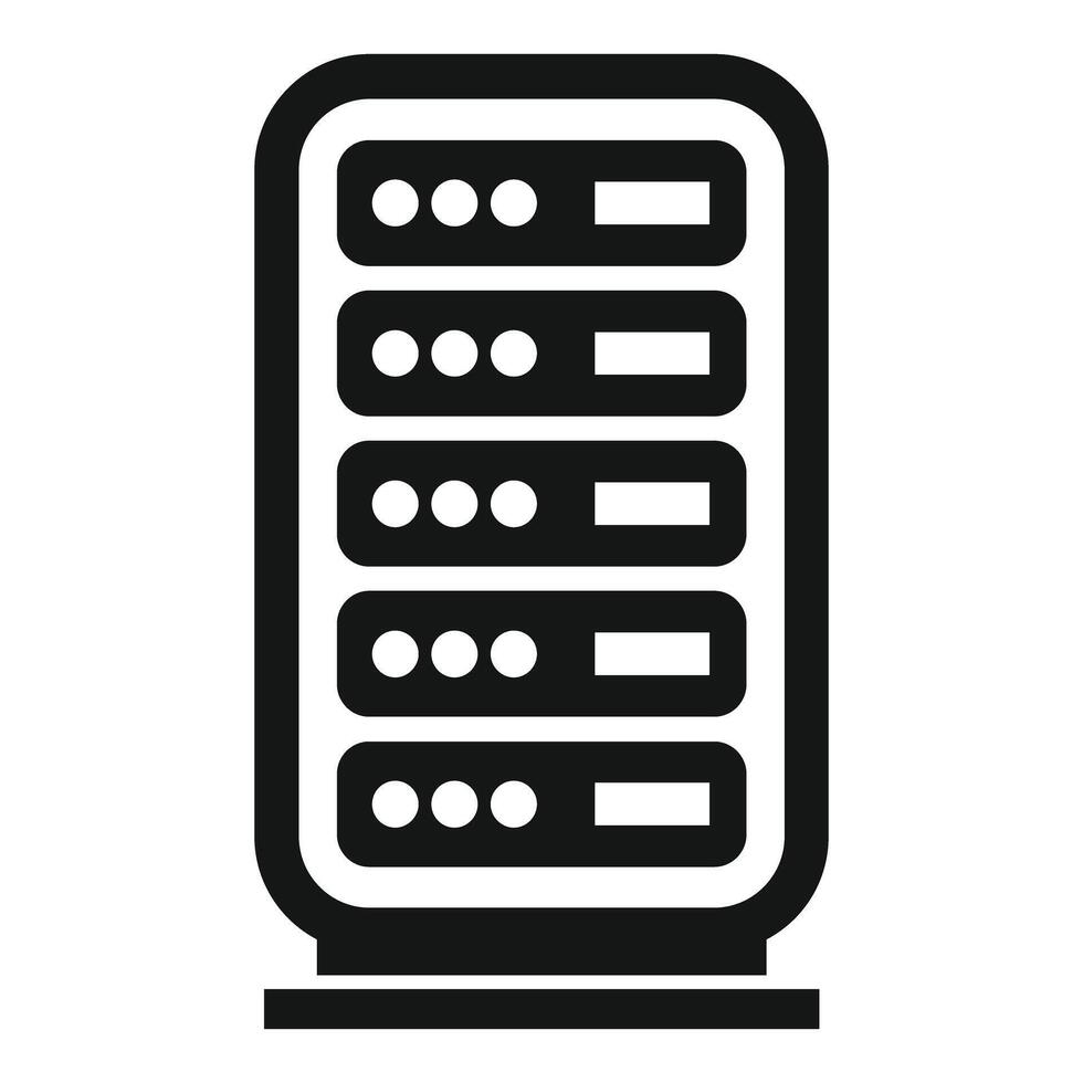 Modern Server Rack Icon For Data Storage And Network Infrastructure In