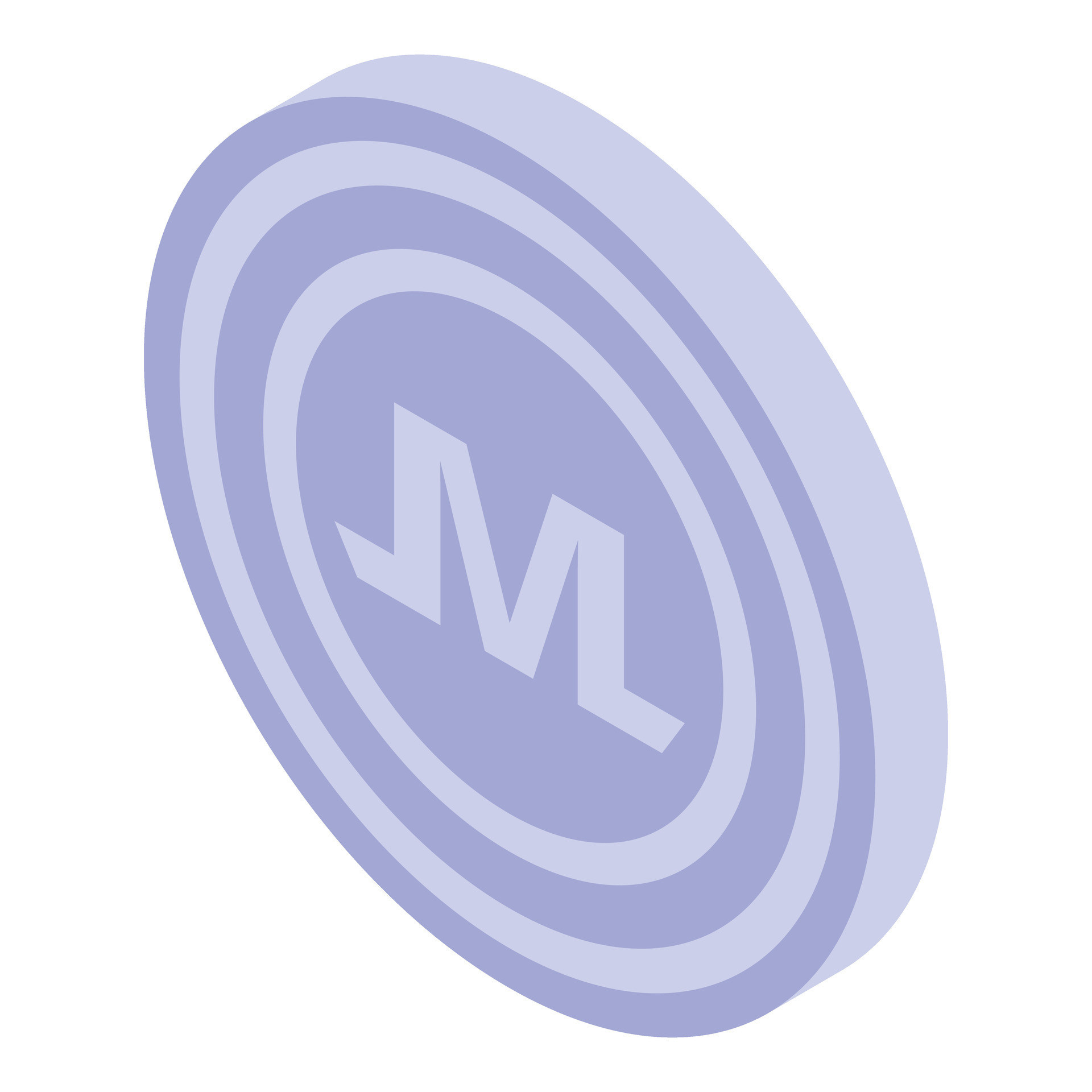Isometric illustration of a monero xmr cryptocurrency coin on a white ... Isometric illustration of a monero xmr cryptocurrency coin on a white ...