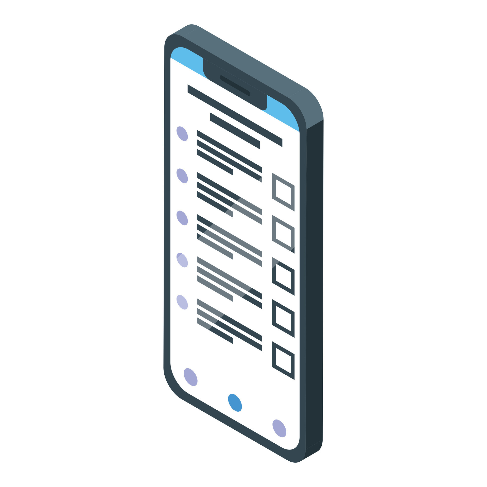 Isometric Smartphone With Interface Elements 46041645 Vector Art At