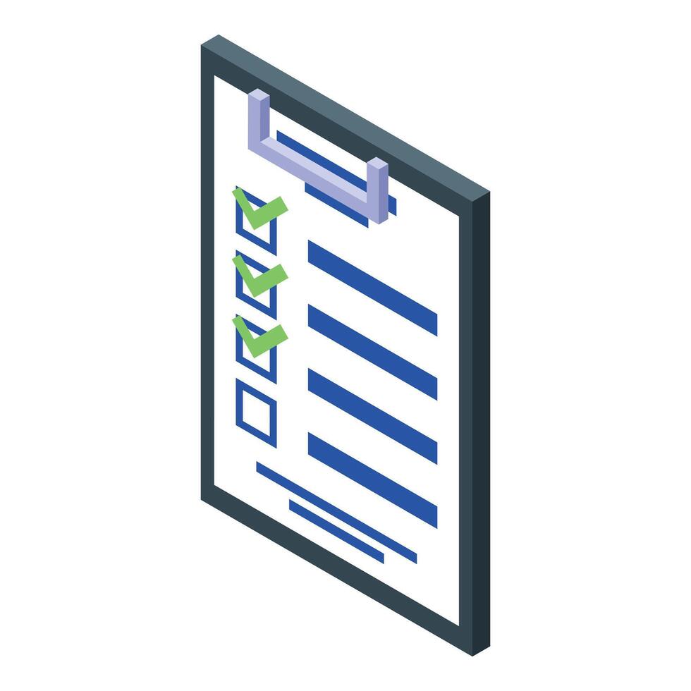 Isometric checklist icon with check marks 46041657 Vector Art at Vecteezy