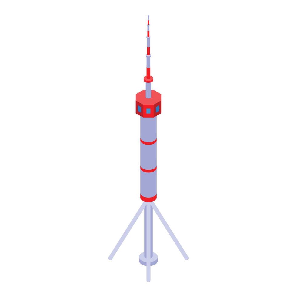 Digital illustration of a 3d isometric view of a modern radio communication tower 46041787 ...