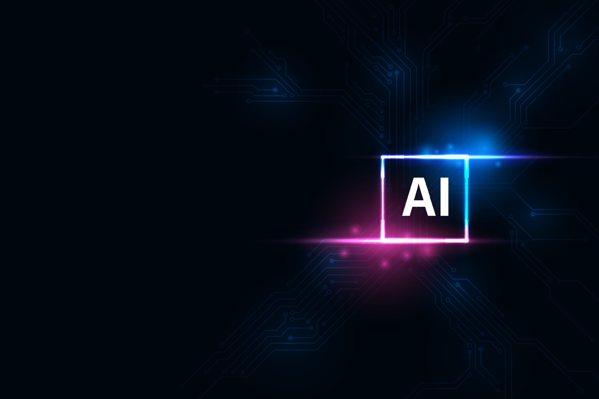 Futuristic Cpu Circuit Board Blue Light Hi Tech Technology Abstract