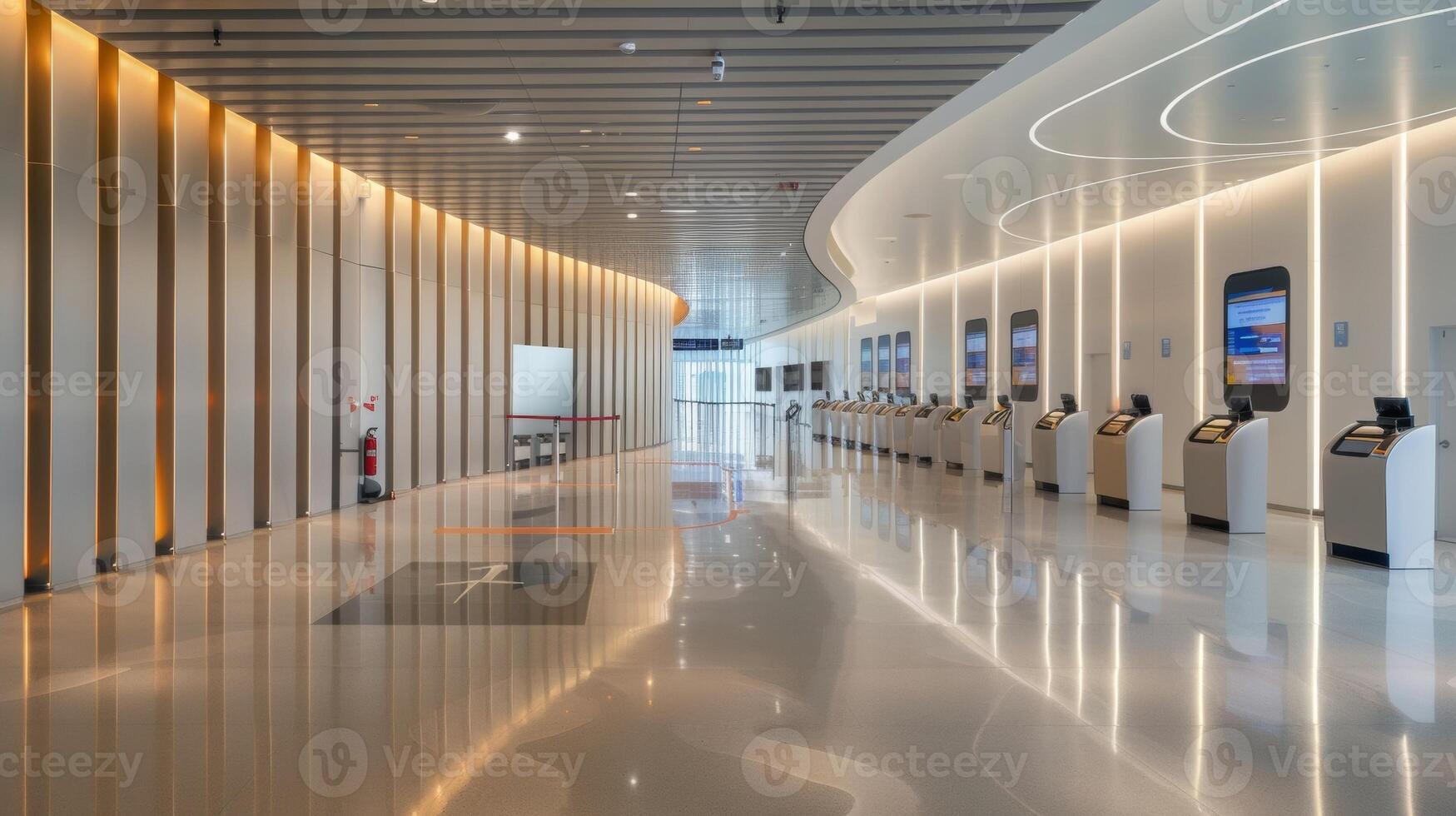 The tingedge selfservice baggage drop off area features a futuristic ... The tingedge selfservice baggage drop off area features a futuristic ...