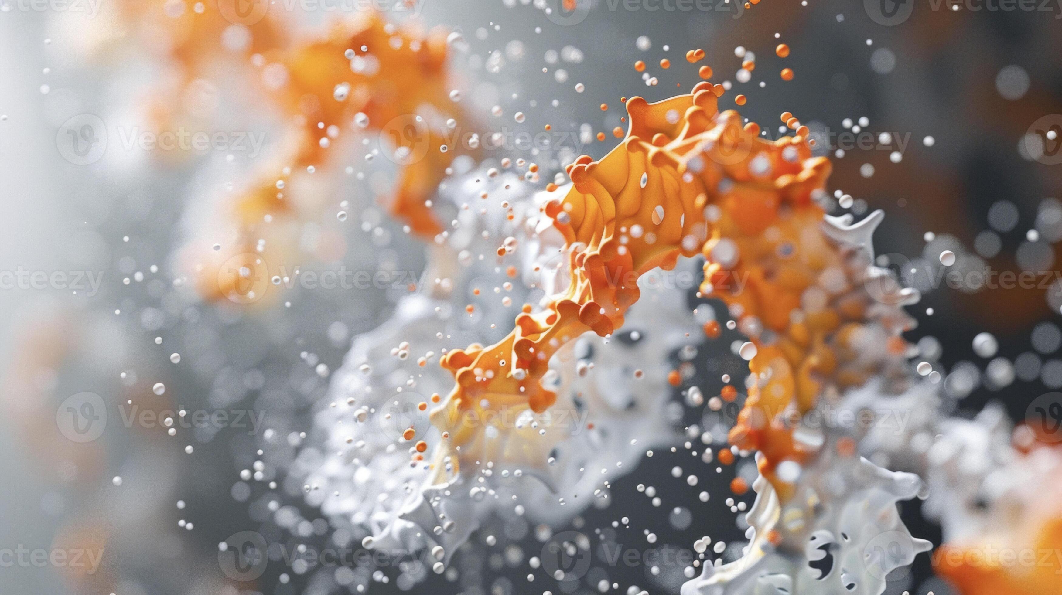 A Closeup Of A Protein Structure With A Quantum Computing Display Of