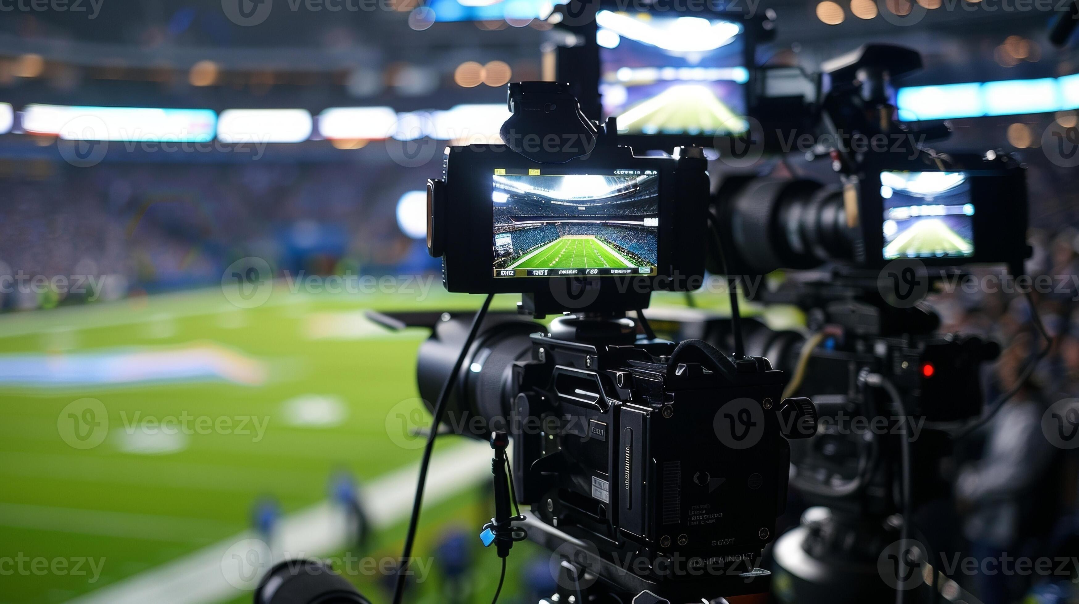 A view of the multiple camera angles set up around the stadium ...