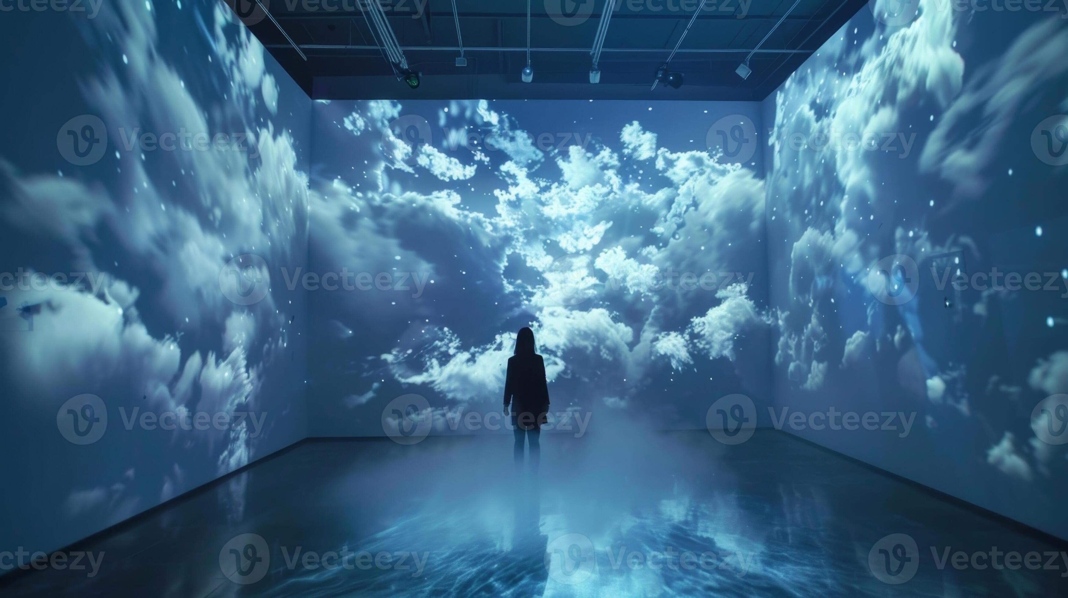 A installation projecting live weather data onto a moving canvas ... A installation projecting live weather data onto a moving canvas ...