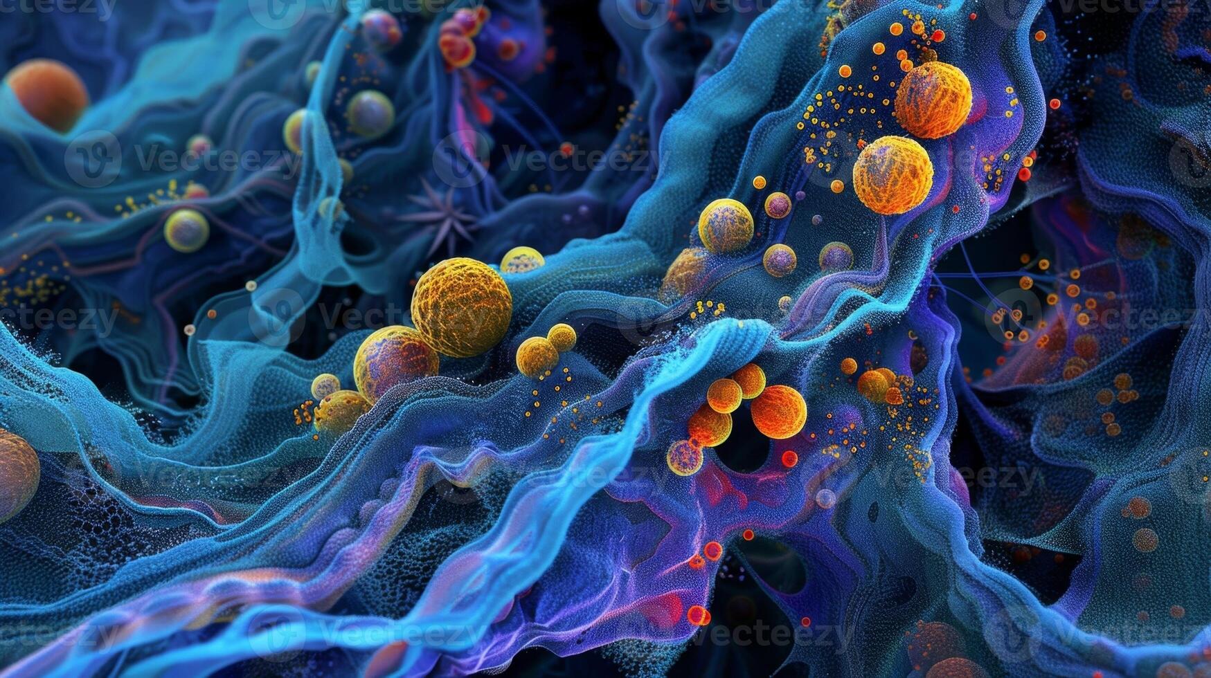 A 3D reconstruction image of peroxisomes within a cell visualizing ... A 3D reconstruction image of peroxisomes within a cell visualizing ...