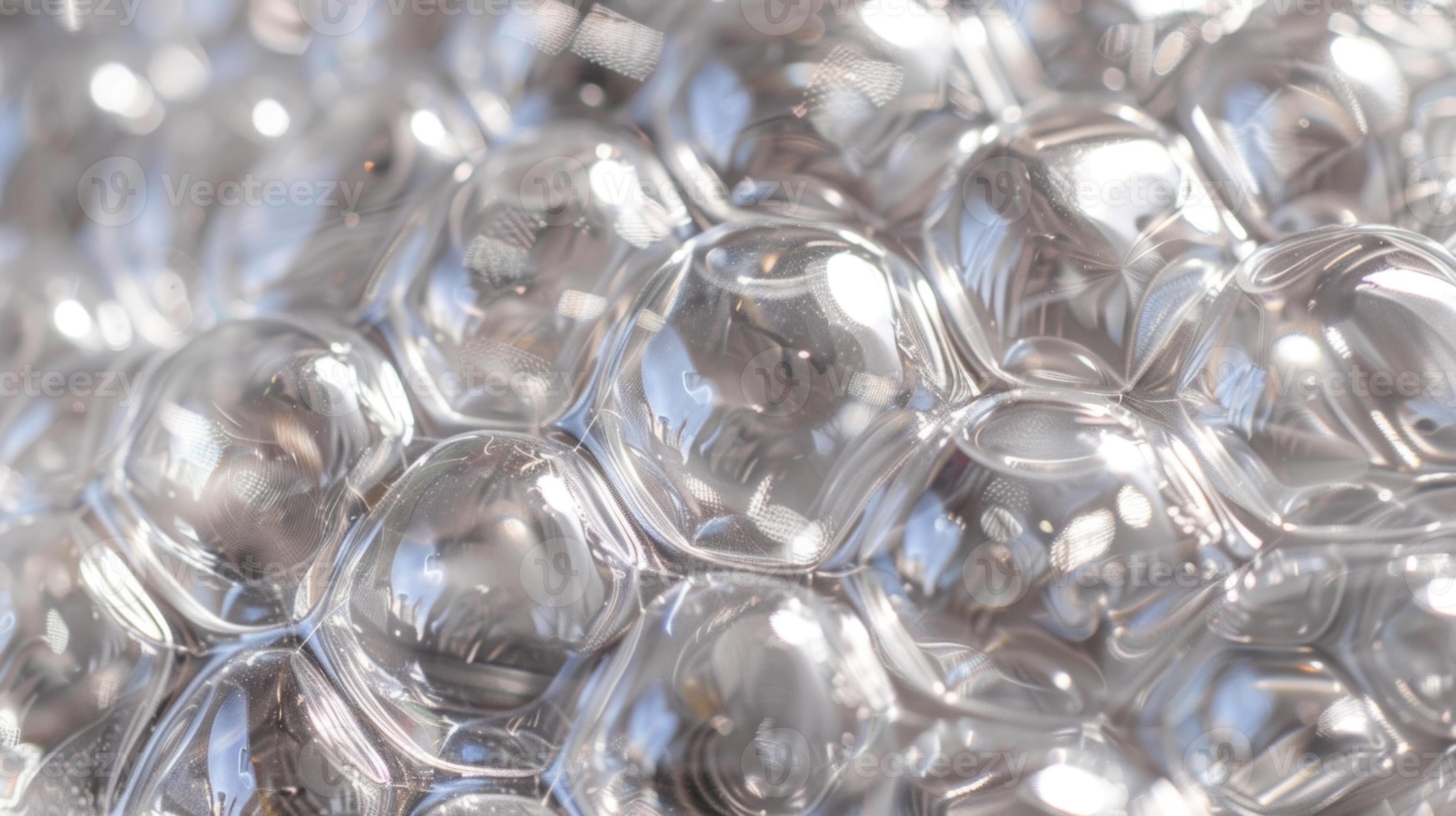 Zooming in on a specific section the bubbles on the bubble wrap are ...