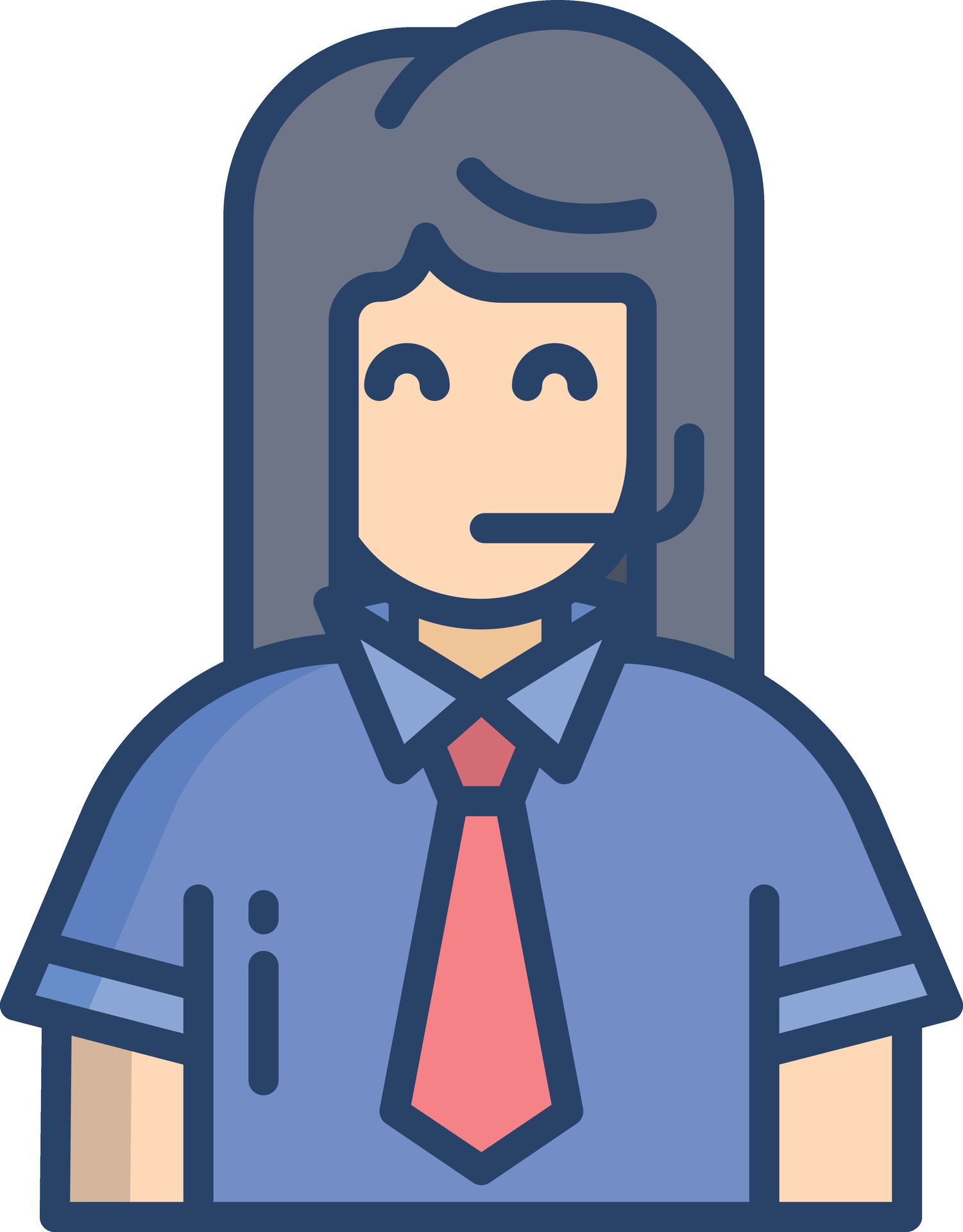 Commentator girl linear color illustration 46096938 Vector Art at Vecteezy