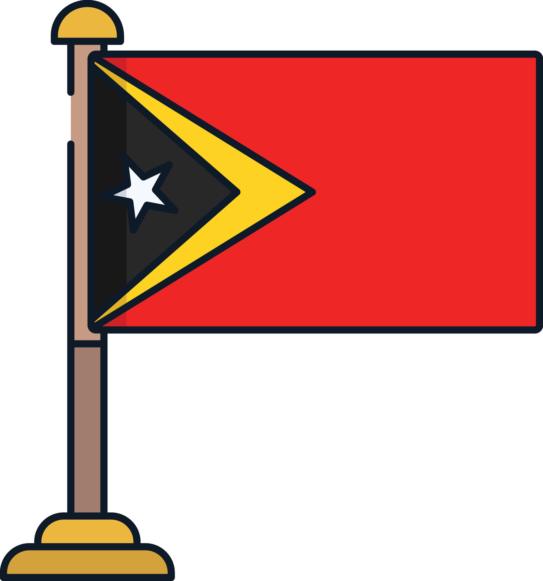 Timor Leste flag linear color illustration 46097304 Vector Art at Vecteezy