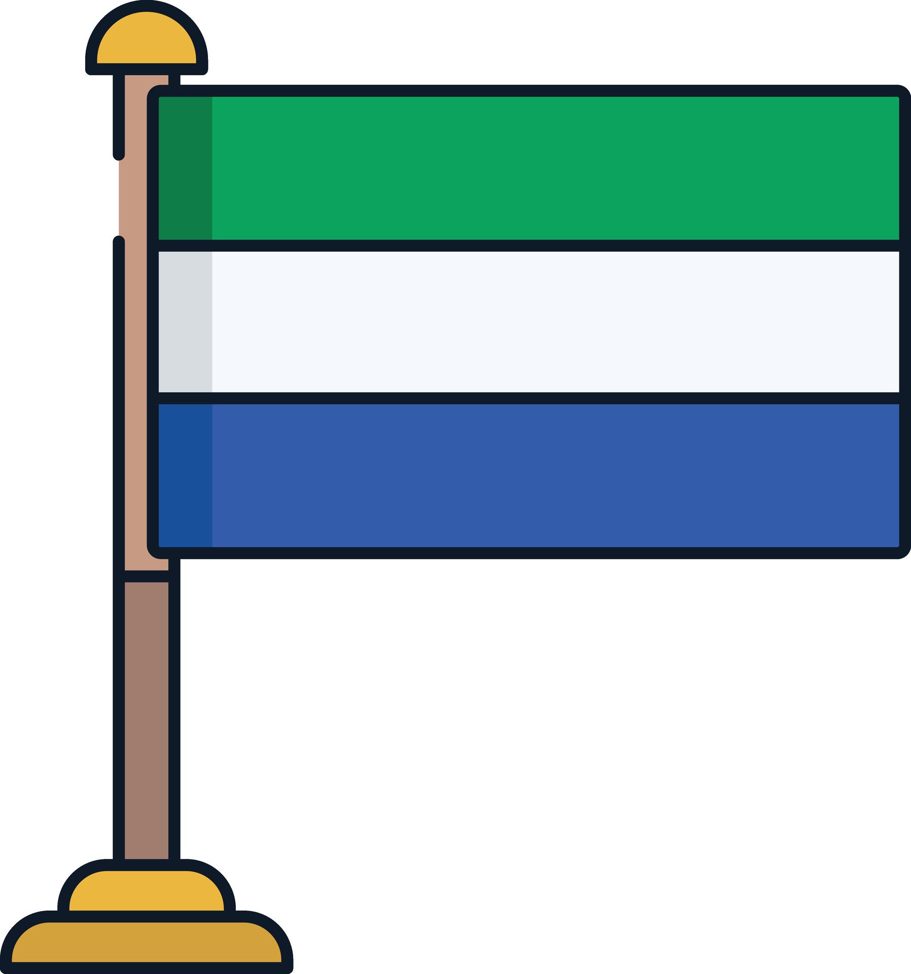 Sierra Leone flag linear color illustration 46097324 Vector Art at Vecteezy