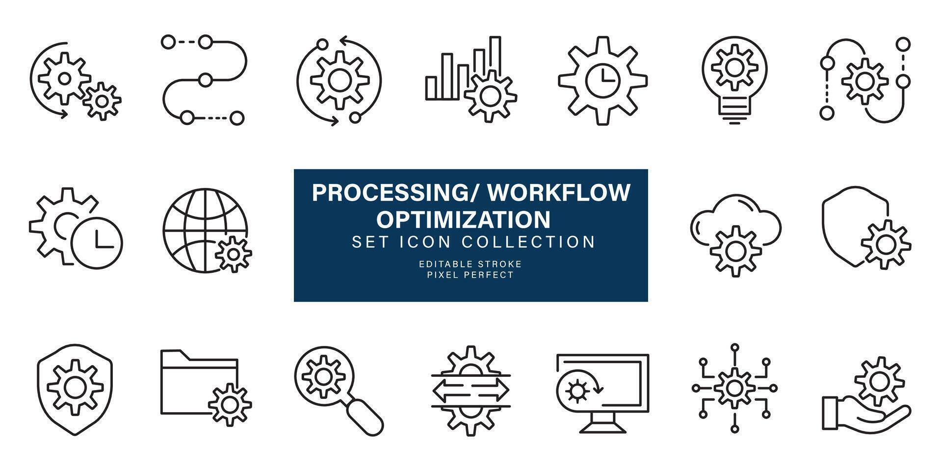 set processing workflow process icon, data update line icon 46097945 Vector Art at Vecteezy