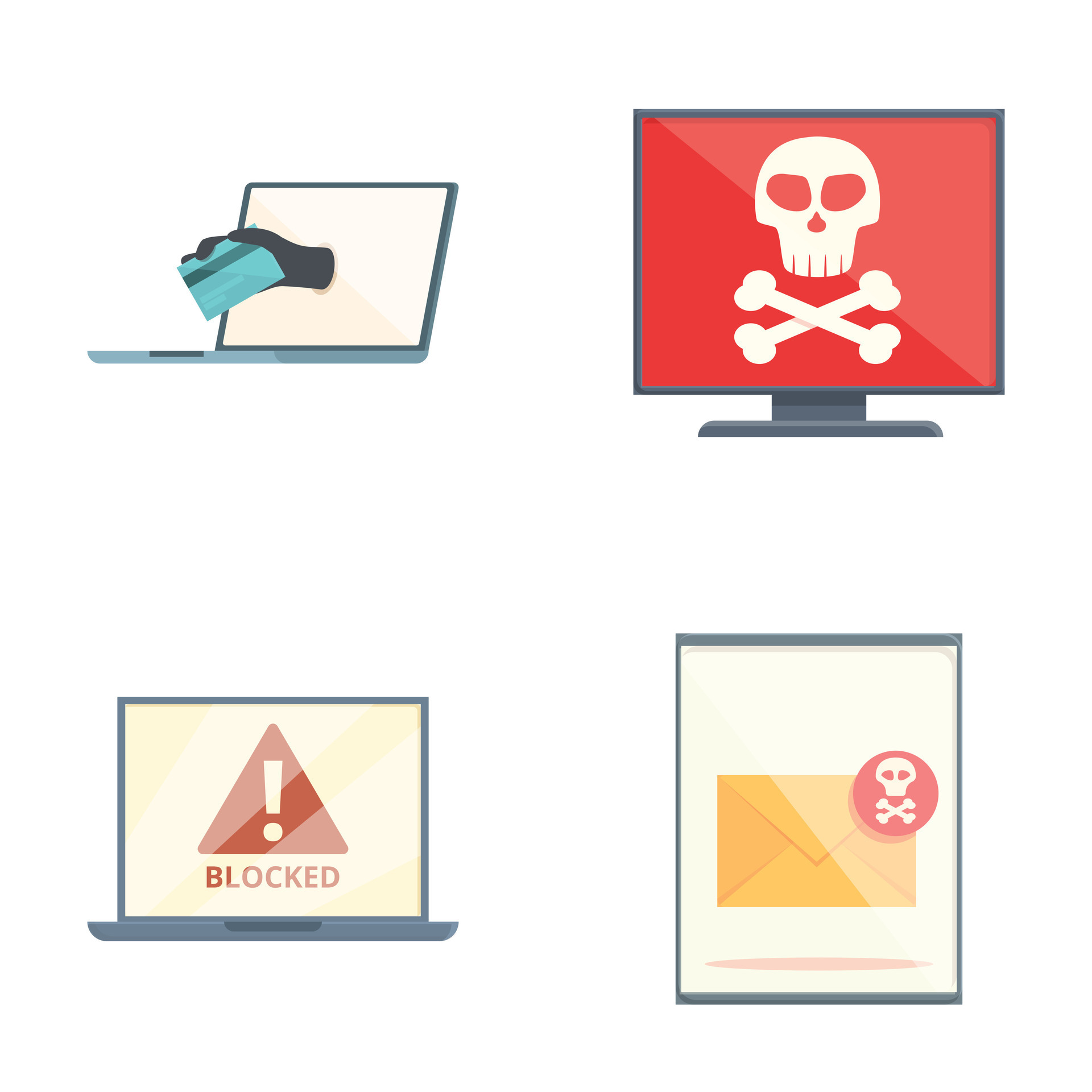 Set of computer security icons 46098679 Vector Art at Vecteezy