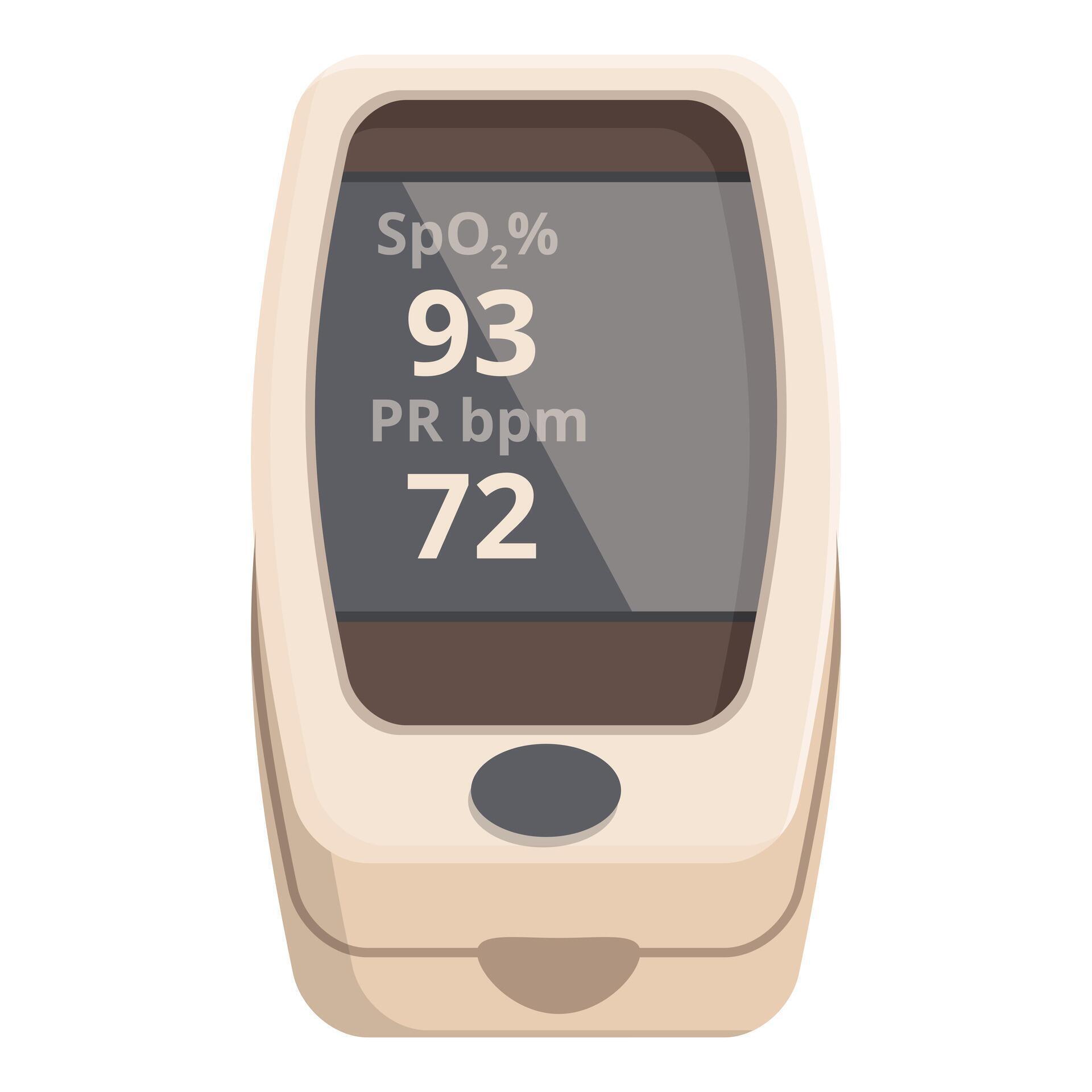 Digital pulse oximeter displaying oxygen saturation and pulse rate 46099682 Vector Art at Vecteezy