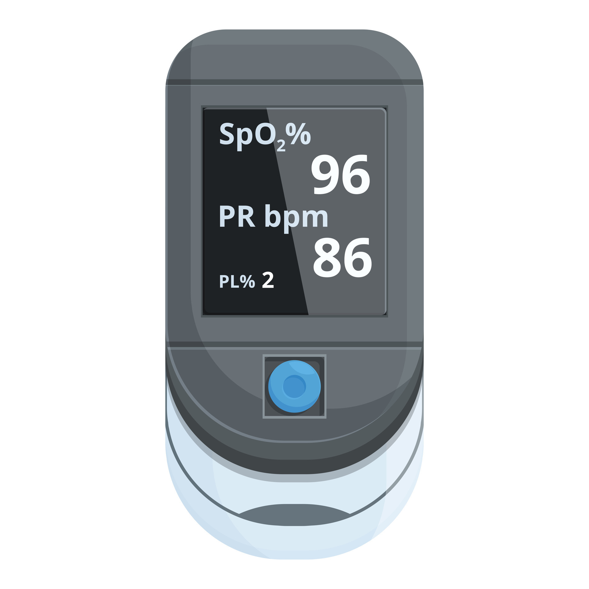 Digital finger pulse oximeter displaying oxygen levels 46099711 Vector Art at Vecteezy
