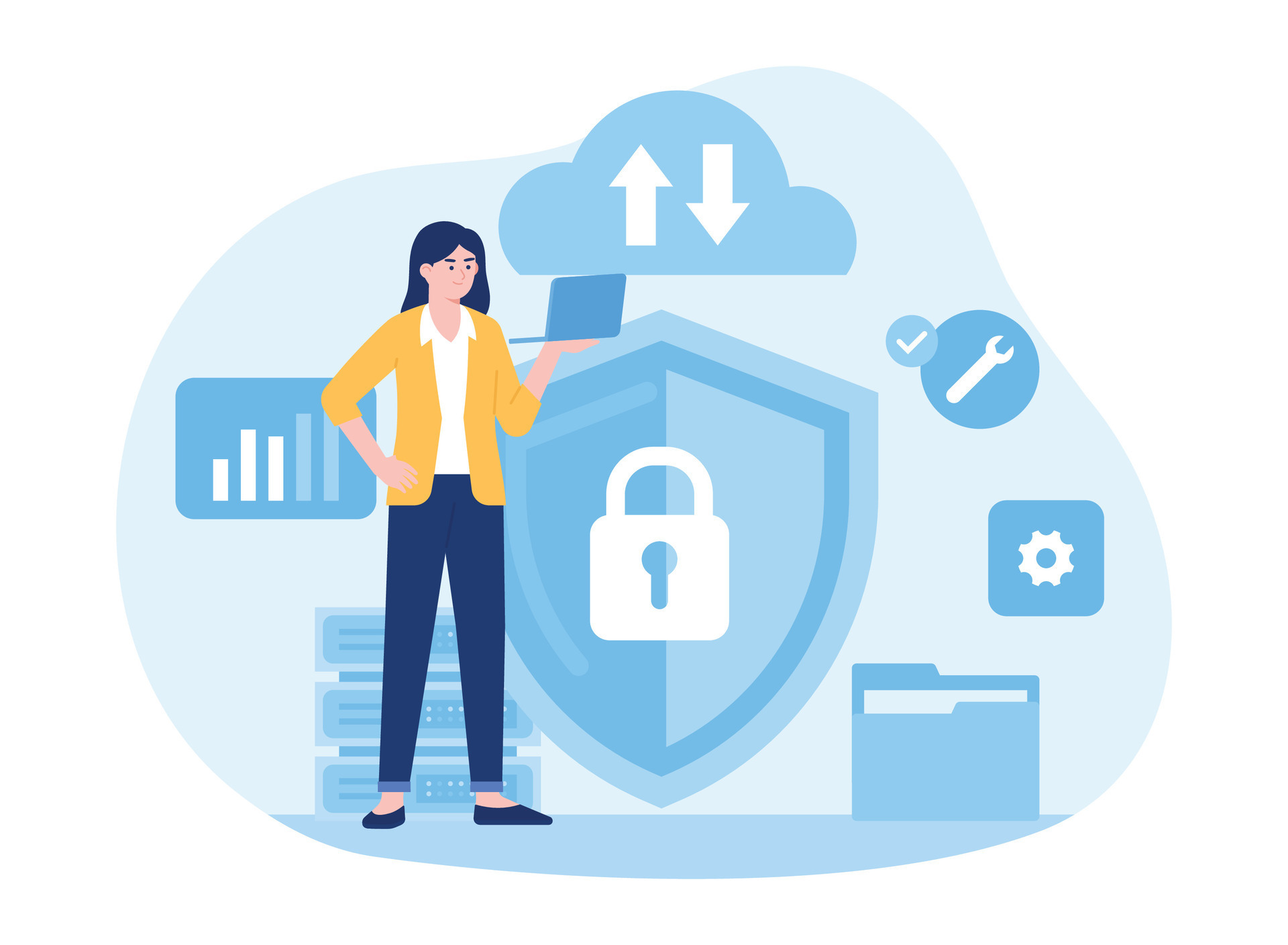 personal data security cyber data security online concept flat ... personal data security cyber data security online concept flat ...