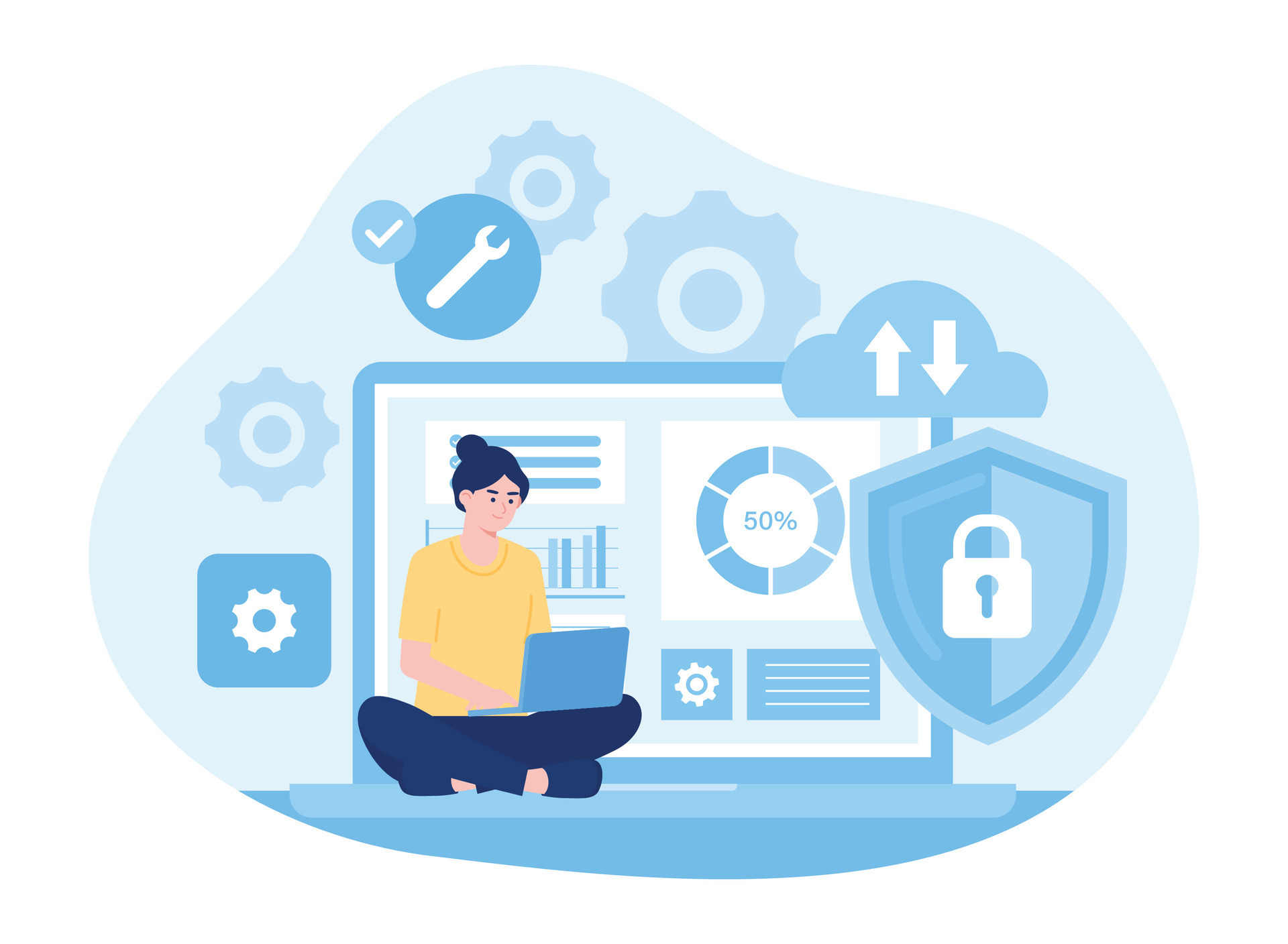 personal data security cyber data security online concept flat ... personal data security cyber data security online concept flat ...