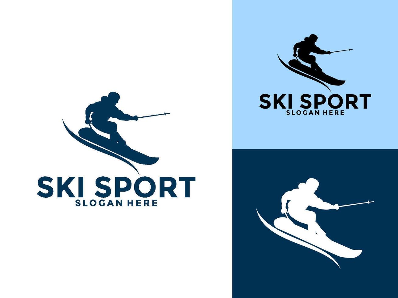 Skiing Winter Sport Logo Symbol, Mountain Skiing Logo Design Template ...