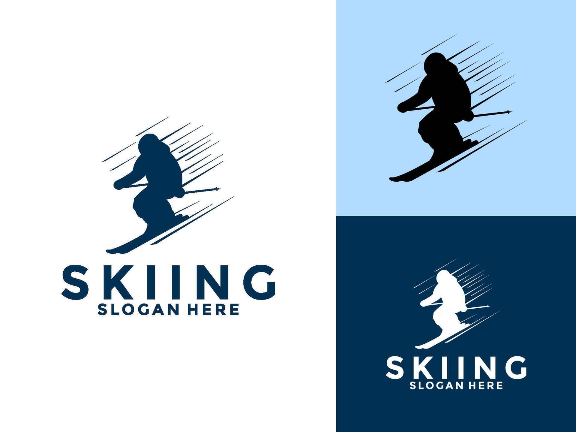 skiing logo icon, snowboard or ski logo design template 46103685 Vector ...