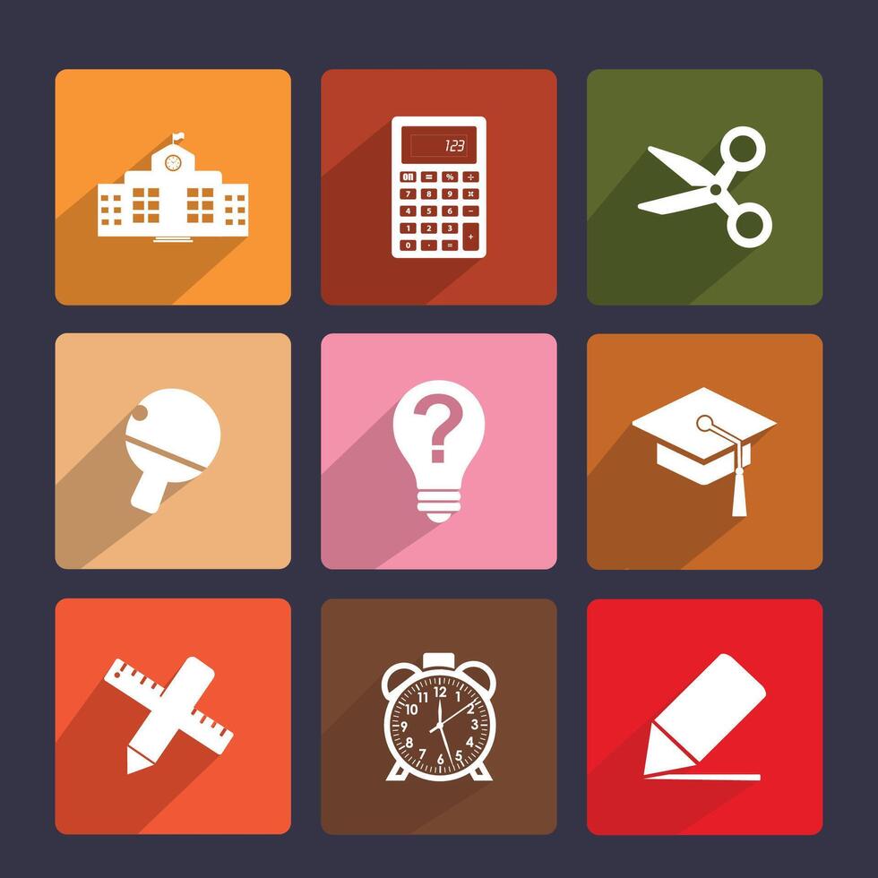 school and education icons set 46106829 Vector Art at Vecteezy
