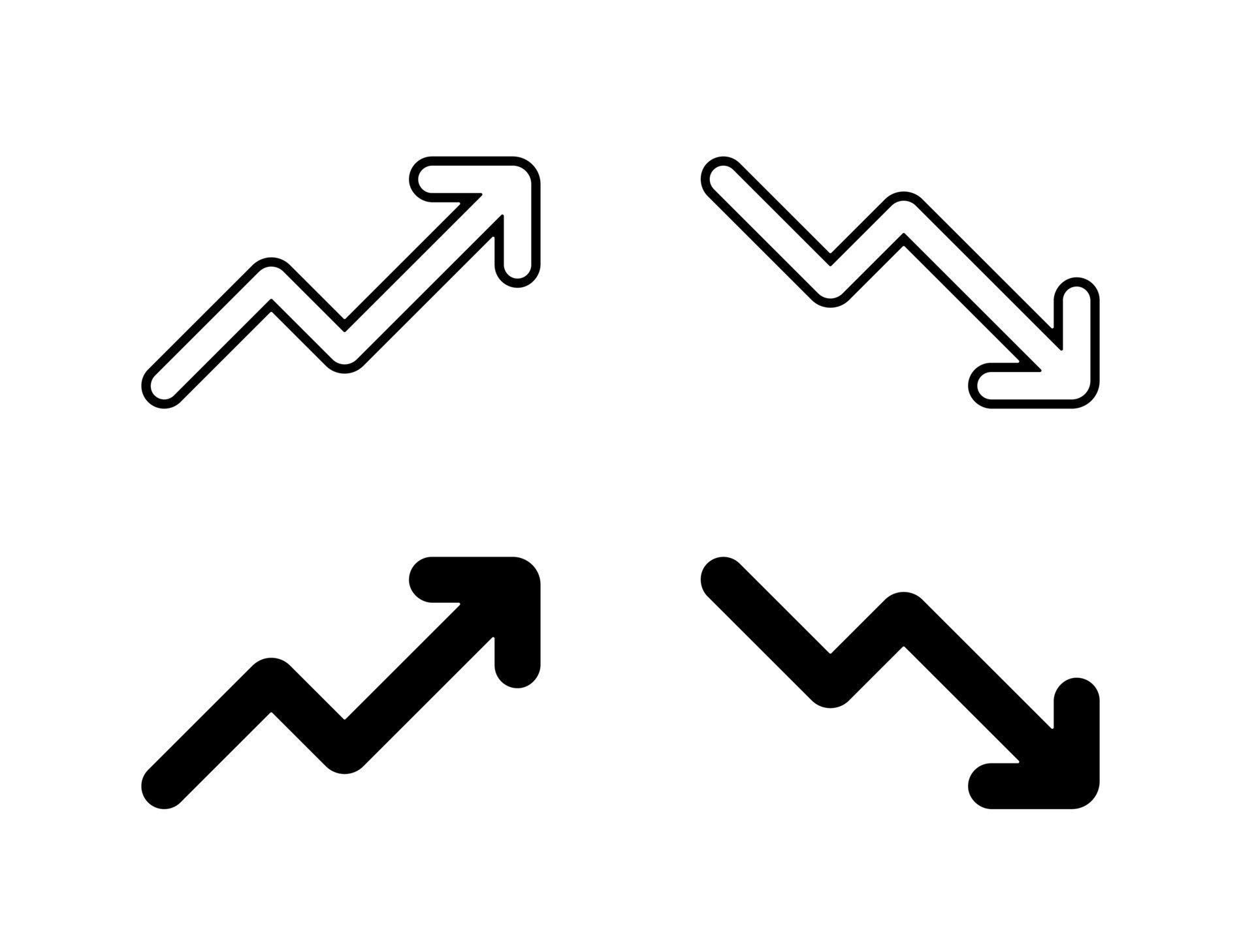 Up and down arrow icon. Rising and falling sign symbol. Increase and ...