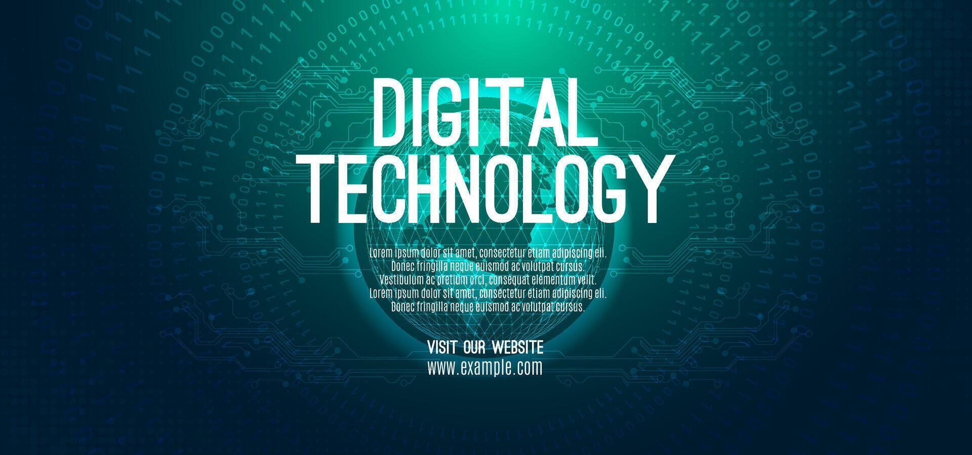 Digital Technology Speed Connect Blue Green Background Cyber Nano Information Abstract