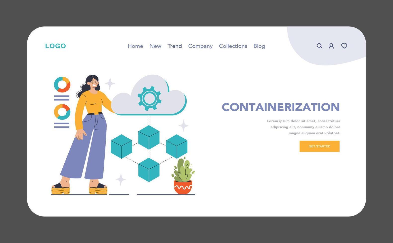 Cloud Containerization Concept Flat Illustration 46118785 Vector Art At Vecteezy