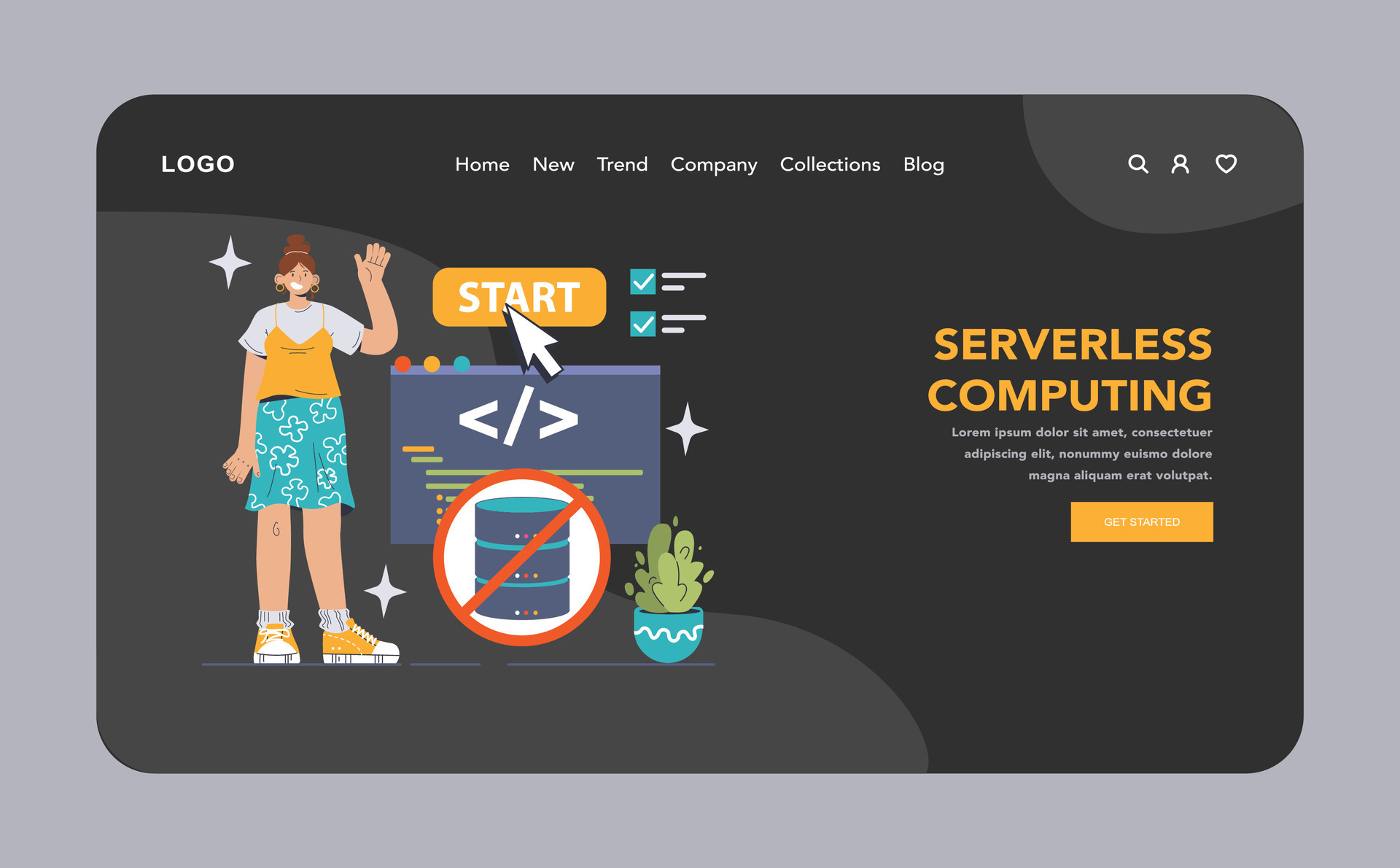 Serverless Computing Concept Flat Illustration 46118824 Vector Art At