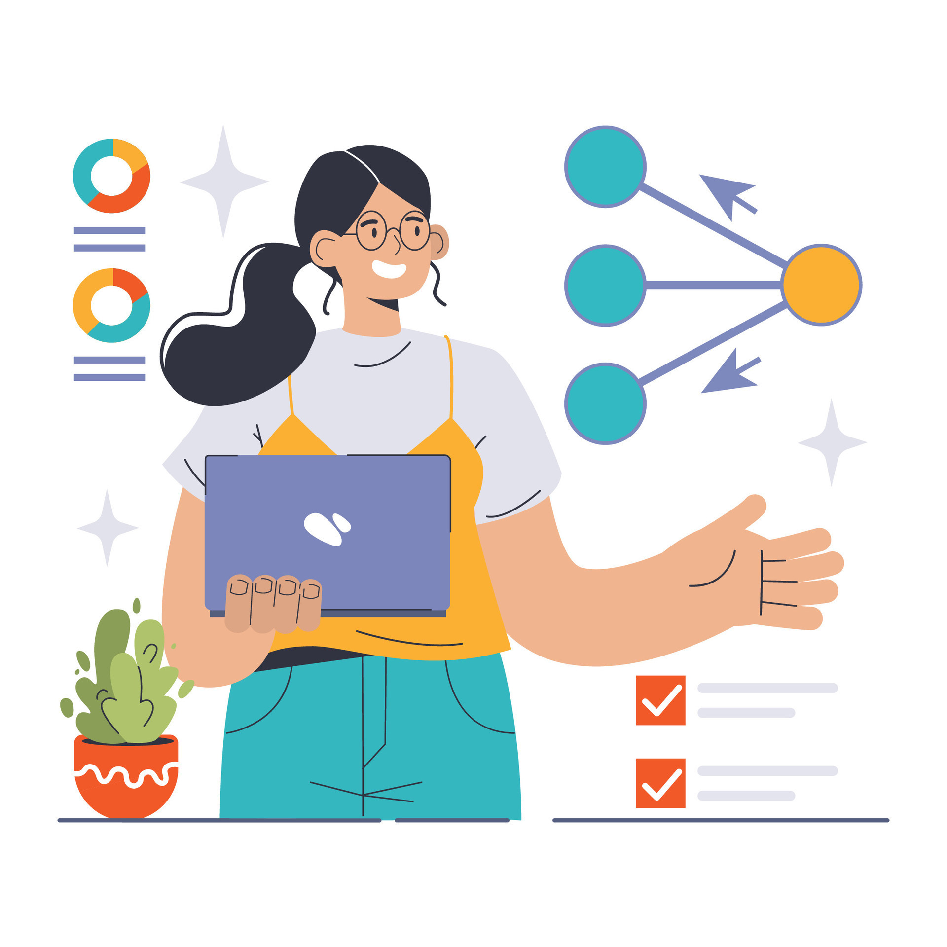 Backpropagation In Ai Concept Flat Illustration 46118830 Vector Art At