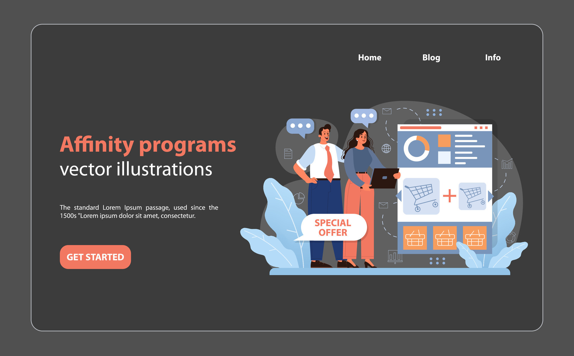 Affinity program dynamics. Flat illustration 46119008 Vector Art at Vecteezy