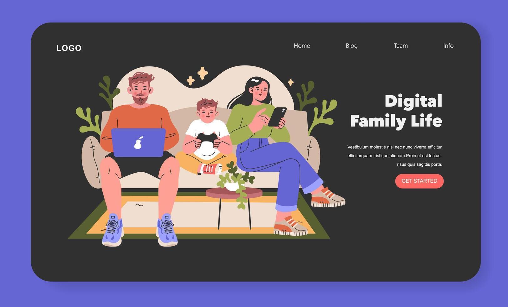 Digital Family Life illustration. illustration. 46120833 Vector Art at Vecteezy