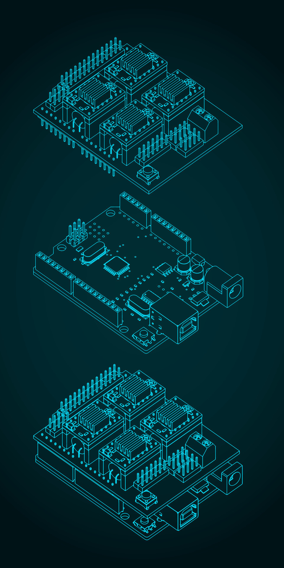 Arduino Uno And Cnc Shield 46123224 Vector Art At Vecteezy