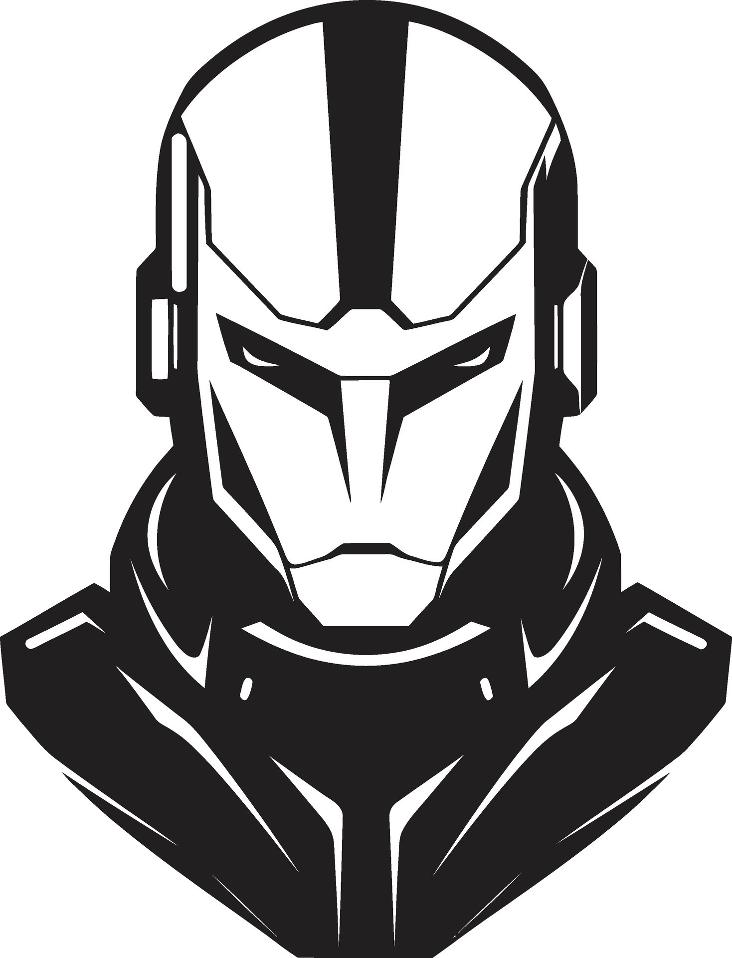 Electronic Evolution Cybernetic Face Symbol Futuristic Fusion Black ... Electronic Evolution Cybernetic Face Symbol Futuristic Fusion Black ...