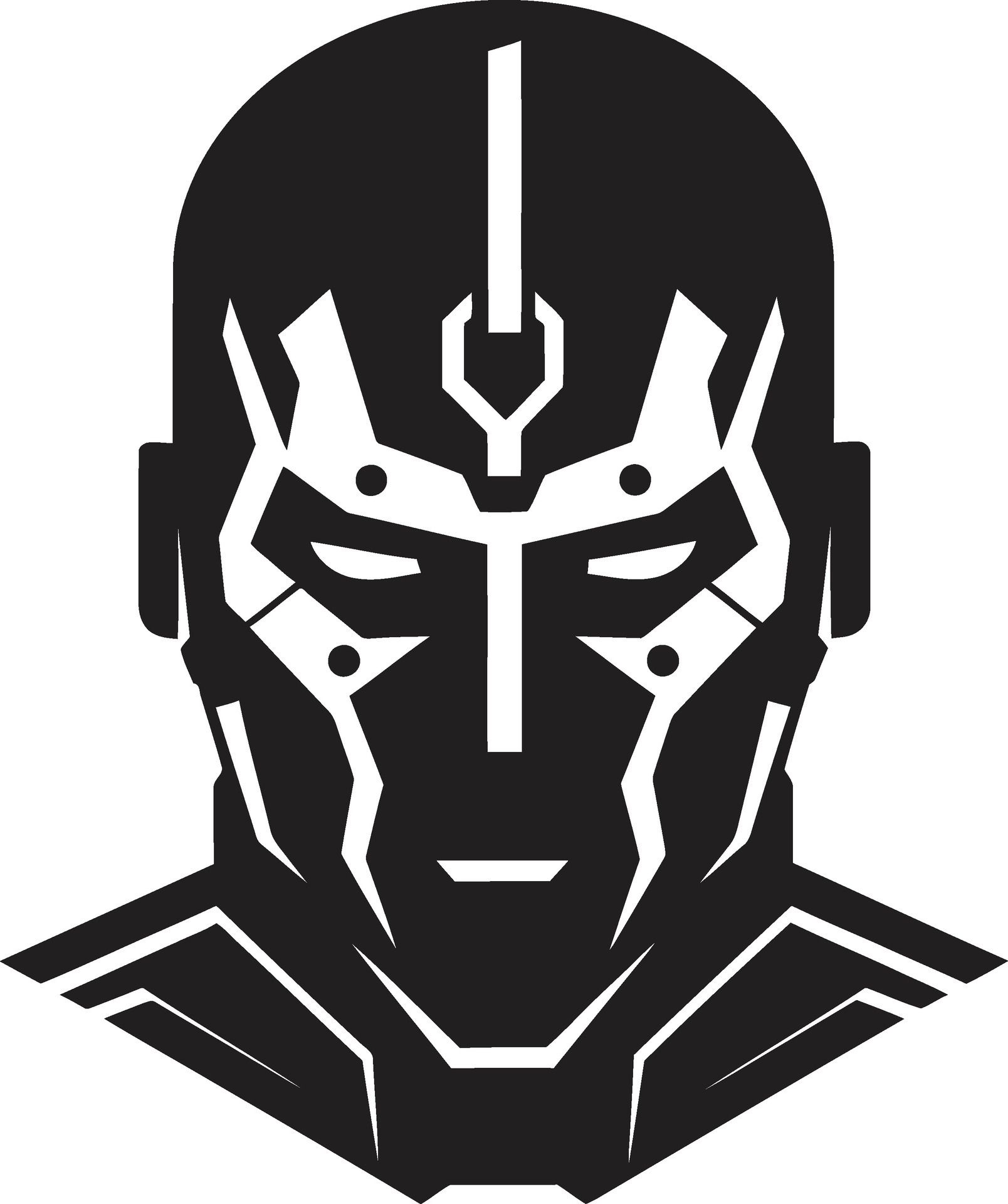 Robotic Rhapsody Black Cyberrobot Futuristic Interface Robot Face ...