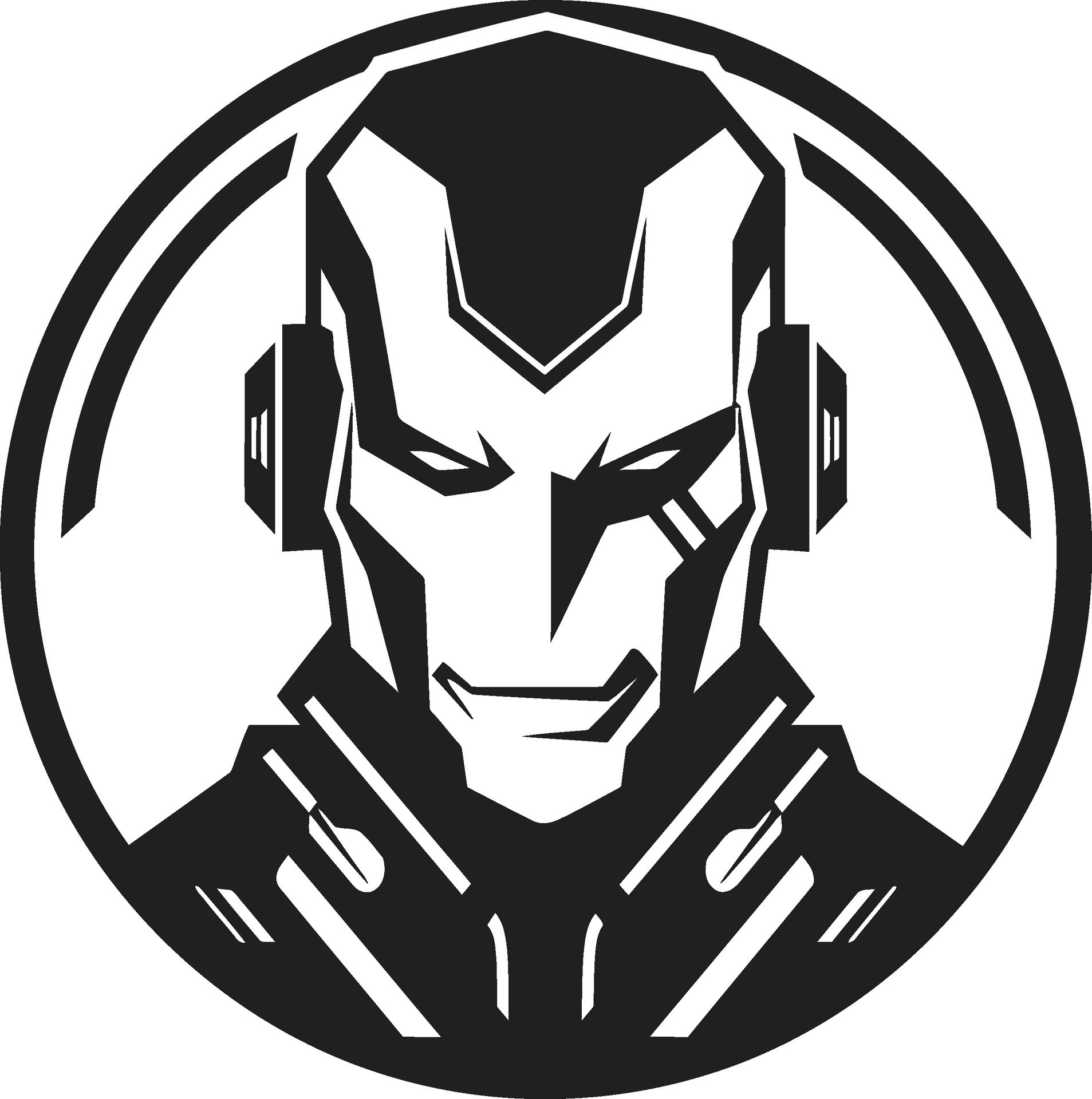 Futuristic Interface Cyberrobot Head Cybernetic Sentinel Robot Face ...