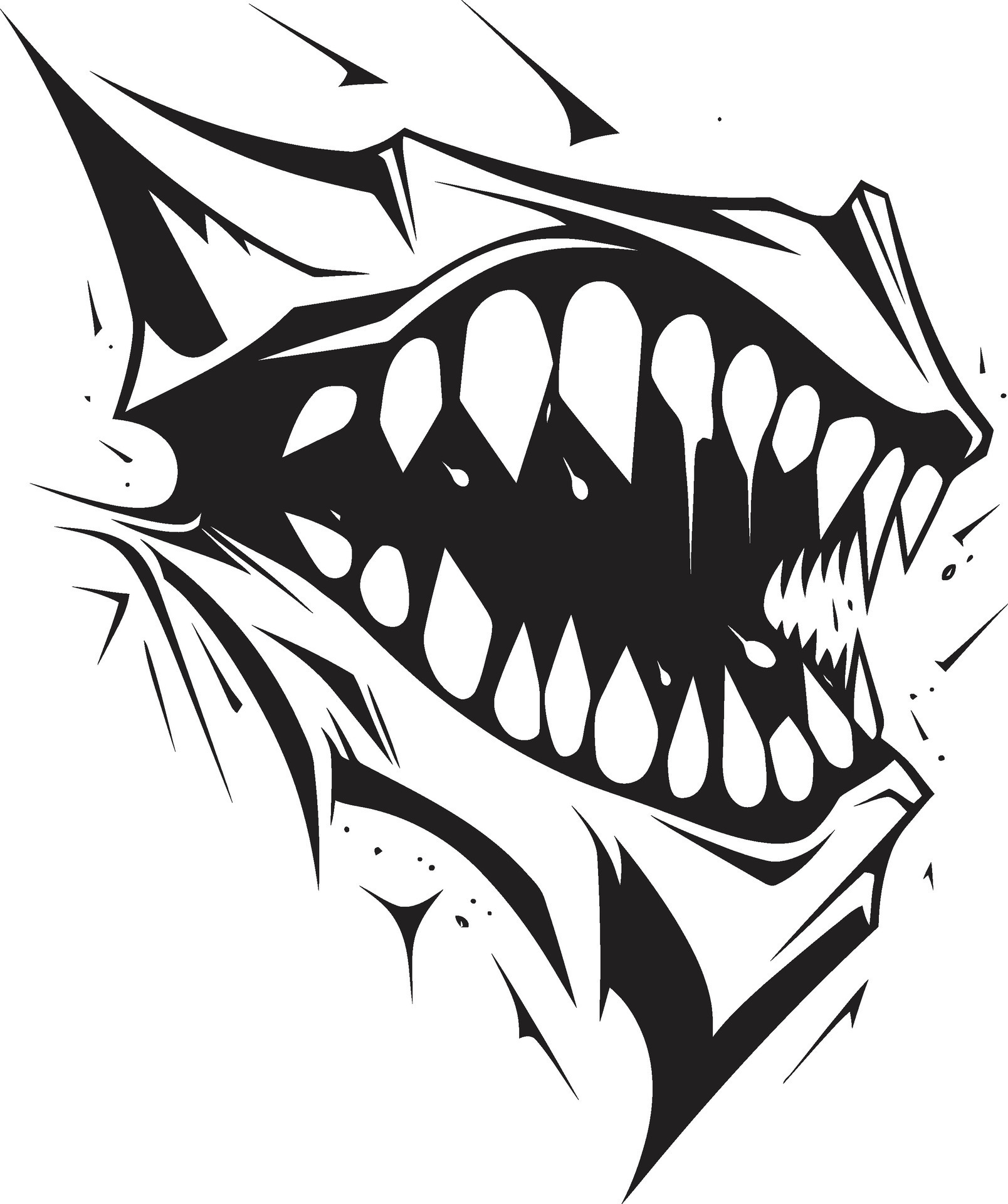 Sinuous Jaws Black Jaw Element Shadowed Fangs Evil Creature 46125241 ...