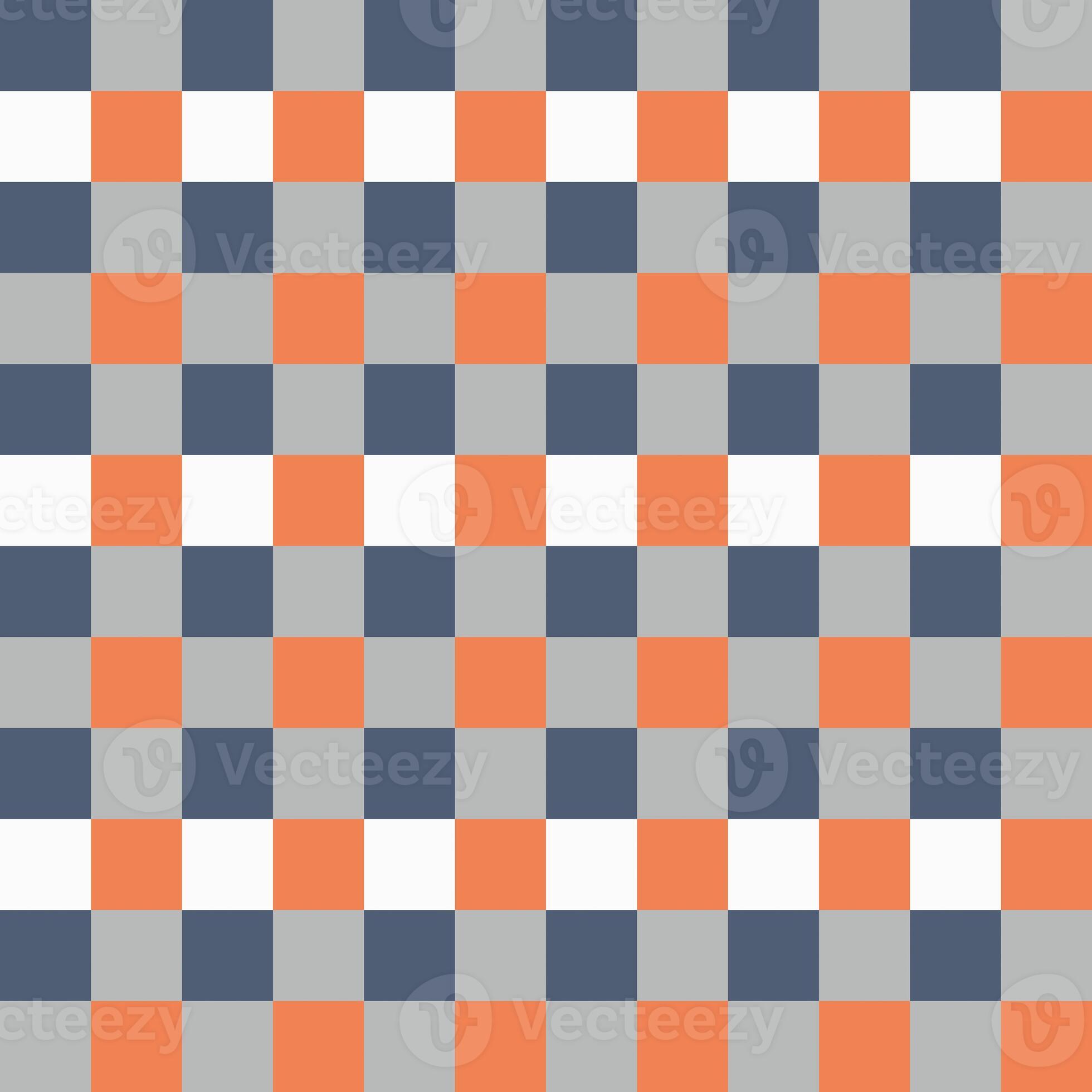 White Gray Orange Seamless French Checkered Pattern. Colorful Fabric ...