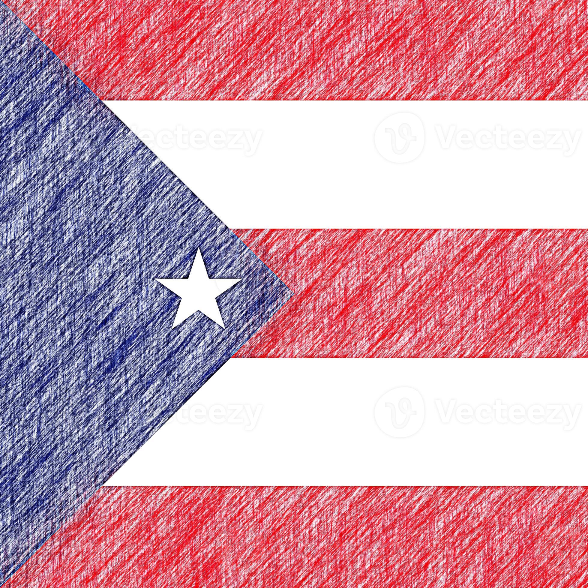Puerto Rico flag pencil painting picture. Puerto Rican emblem shaded drawing canvas. 46144089 ...
