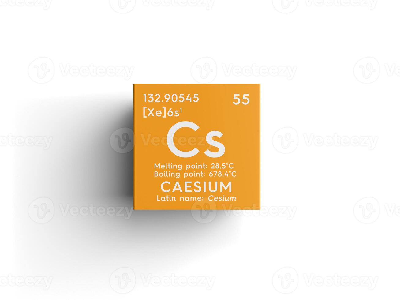 Caesium. Cesium. Alkali metals. Chemical Element of Mendeleev's Periodic Table. 3D illustration ...