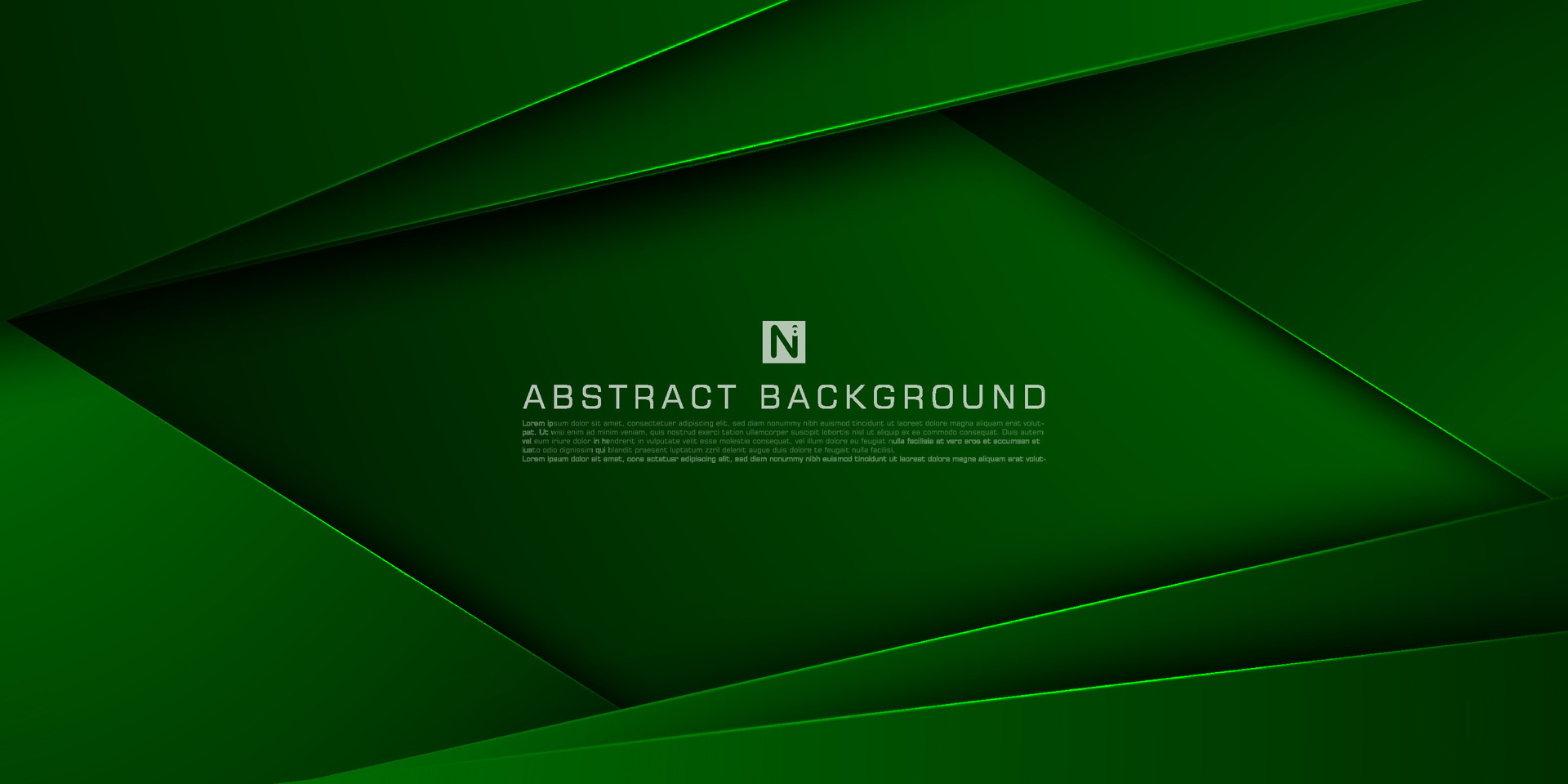 Abstract Dark Green Background With Overlap Shadow Lights Pattern