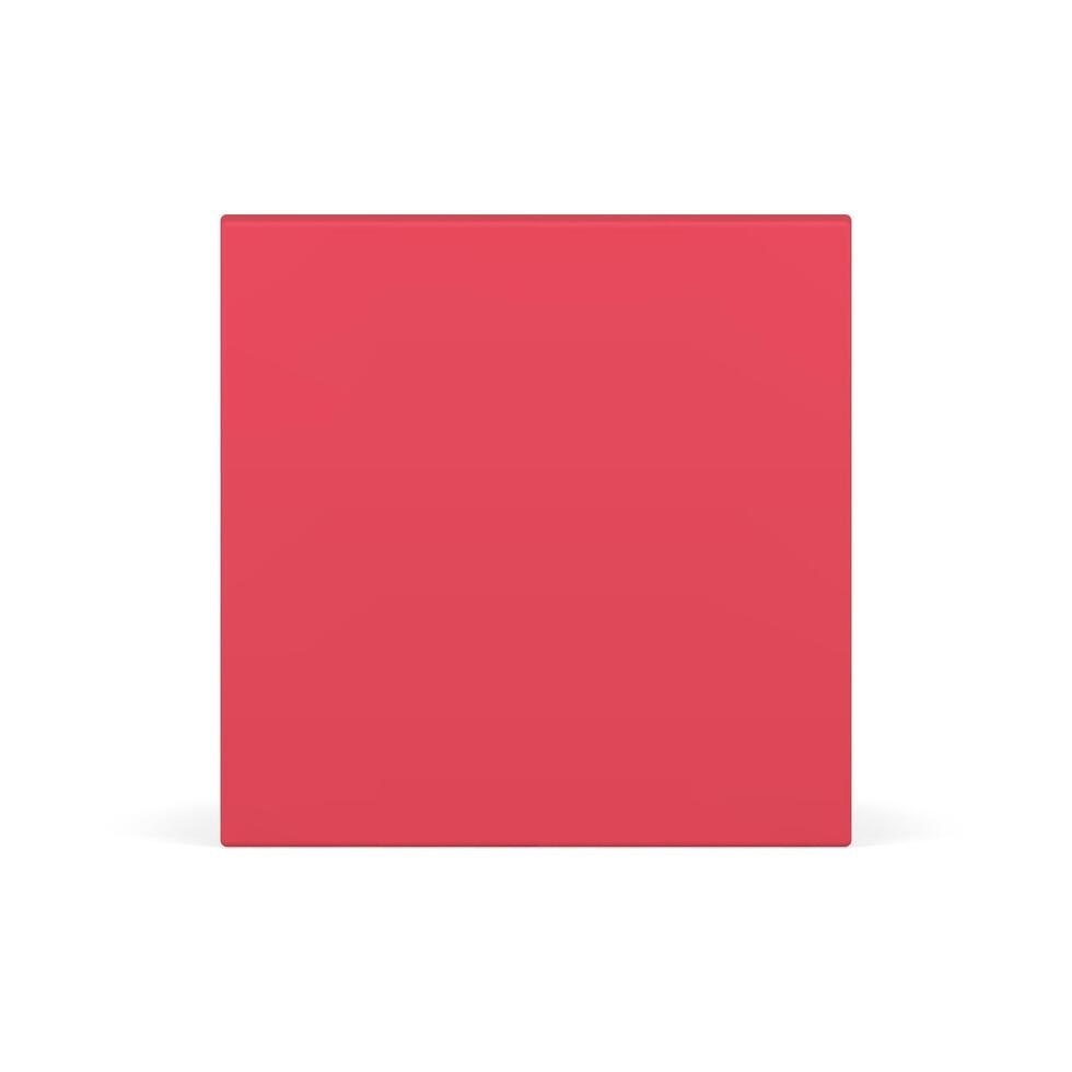 Red Squared Vertical Wall Basic Foundation Block 3d Element Decorative Design Realistic 46151753
